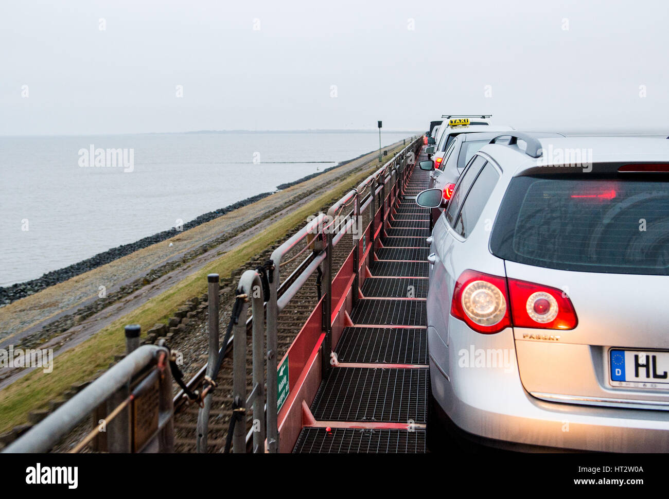 Sylt, Germany. 17th Feb, 2017. A car-carrying train operated by German ...