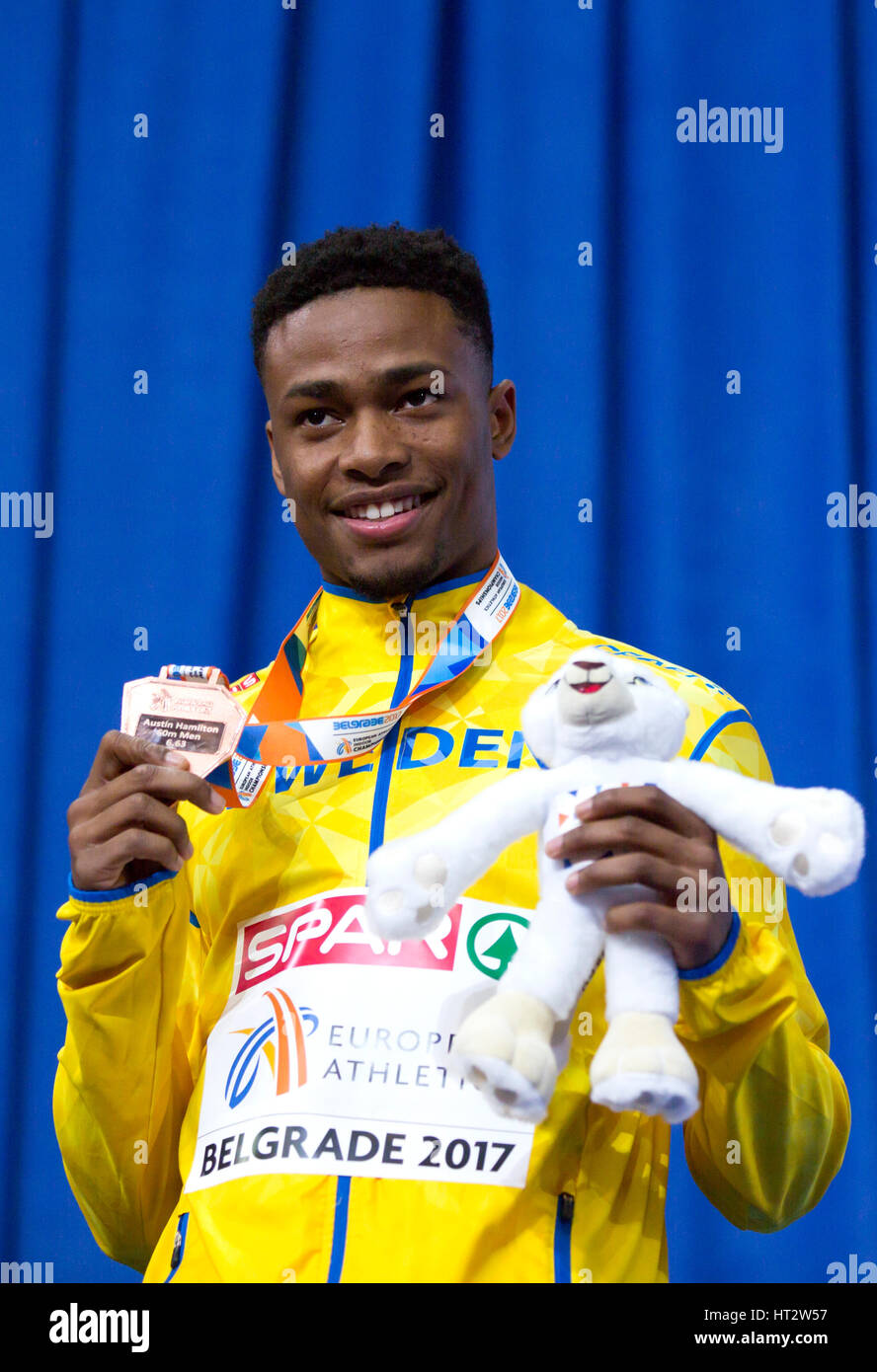 Belgrade, Serbia. 05th Mar, 2017. Sweden's bronze medallist Austin ...