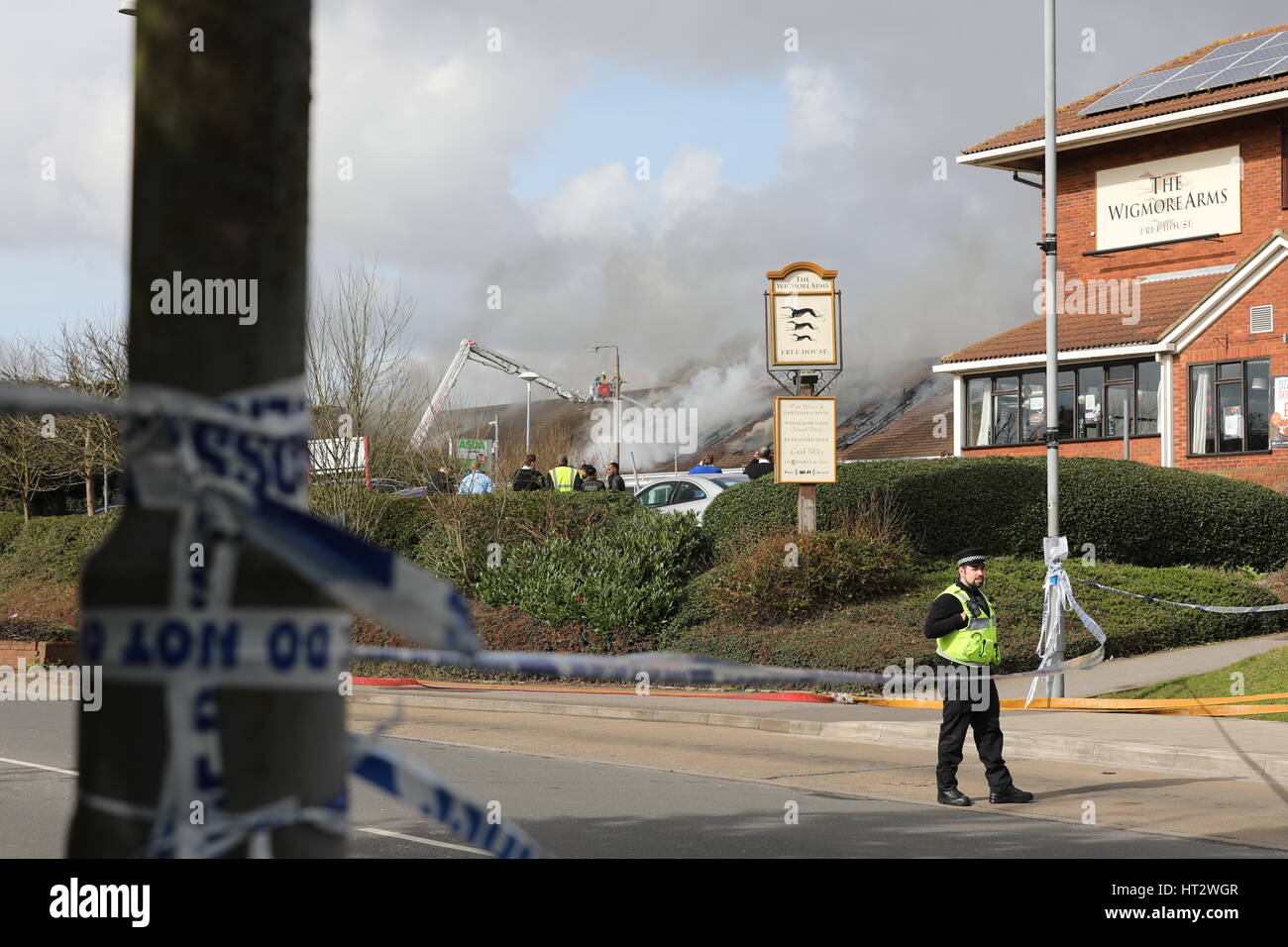 Luton, UK. 06th Mar, 2017. A major fire occurred at the Asda superstore ...