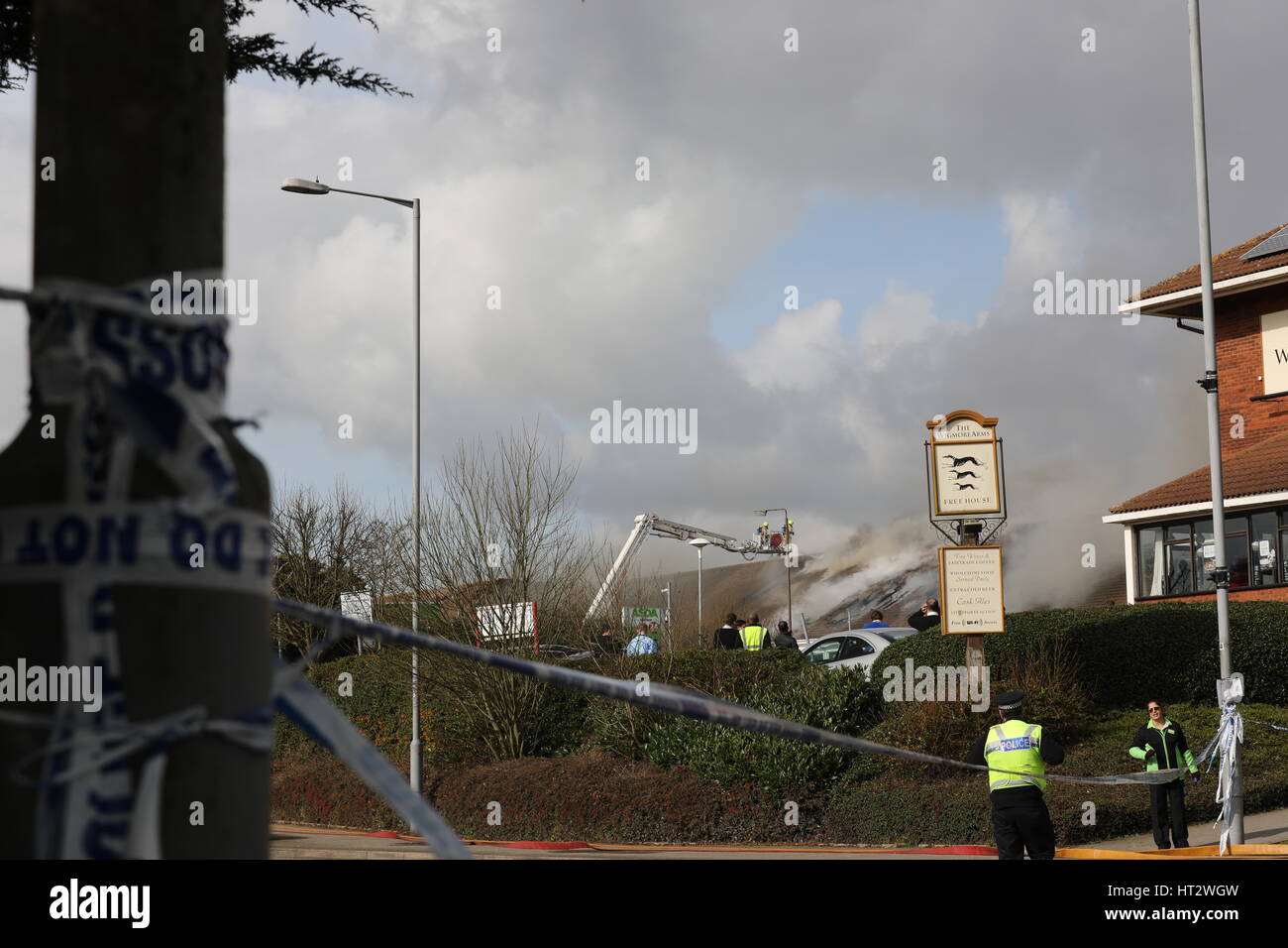 Luton, UK. 06th Mar, 2017. A major fire occurred at the Asda superstore ...