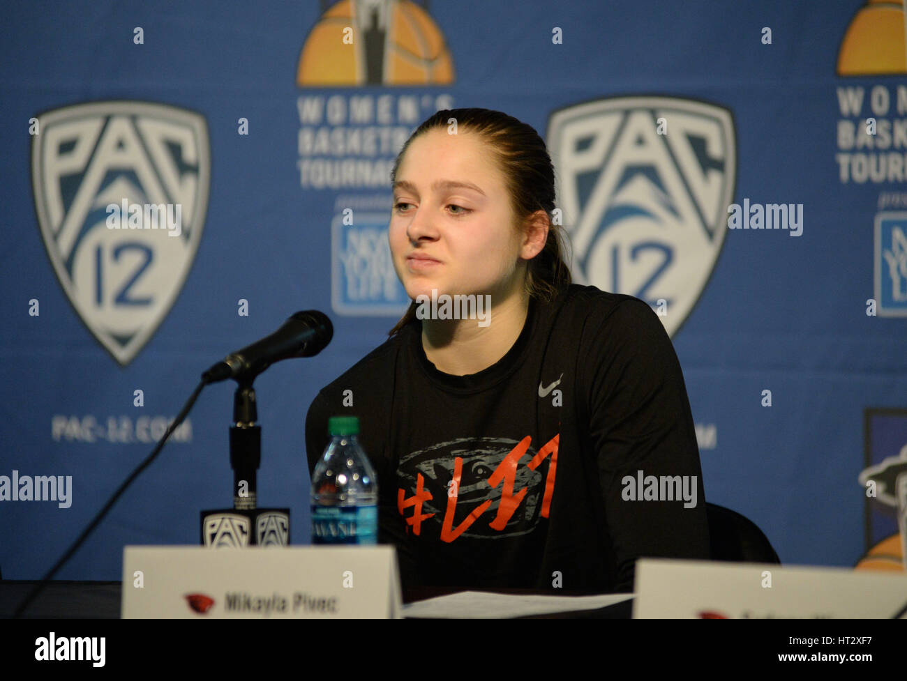 Seattle, WA, USA. 5th Mar, 2017. OSU guard Mikayla Pivec (0) in the ...