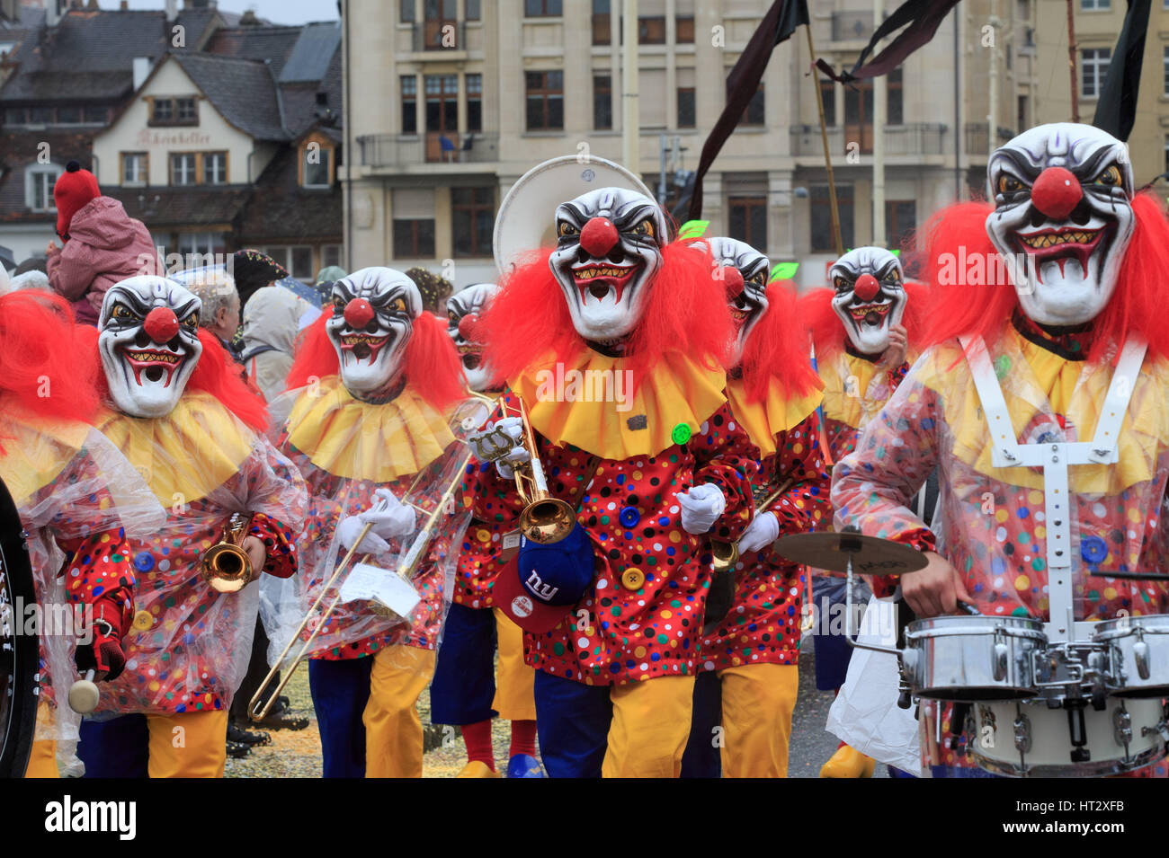 Basel, Switzerland. 6th Mar, 2017. Revellers participate in the ...