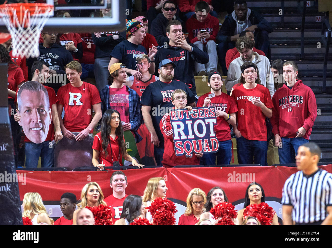 Rutgers' student body RIOT SQUAD at the Louis Brown Athletic Center in ...