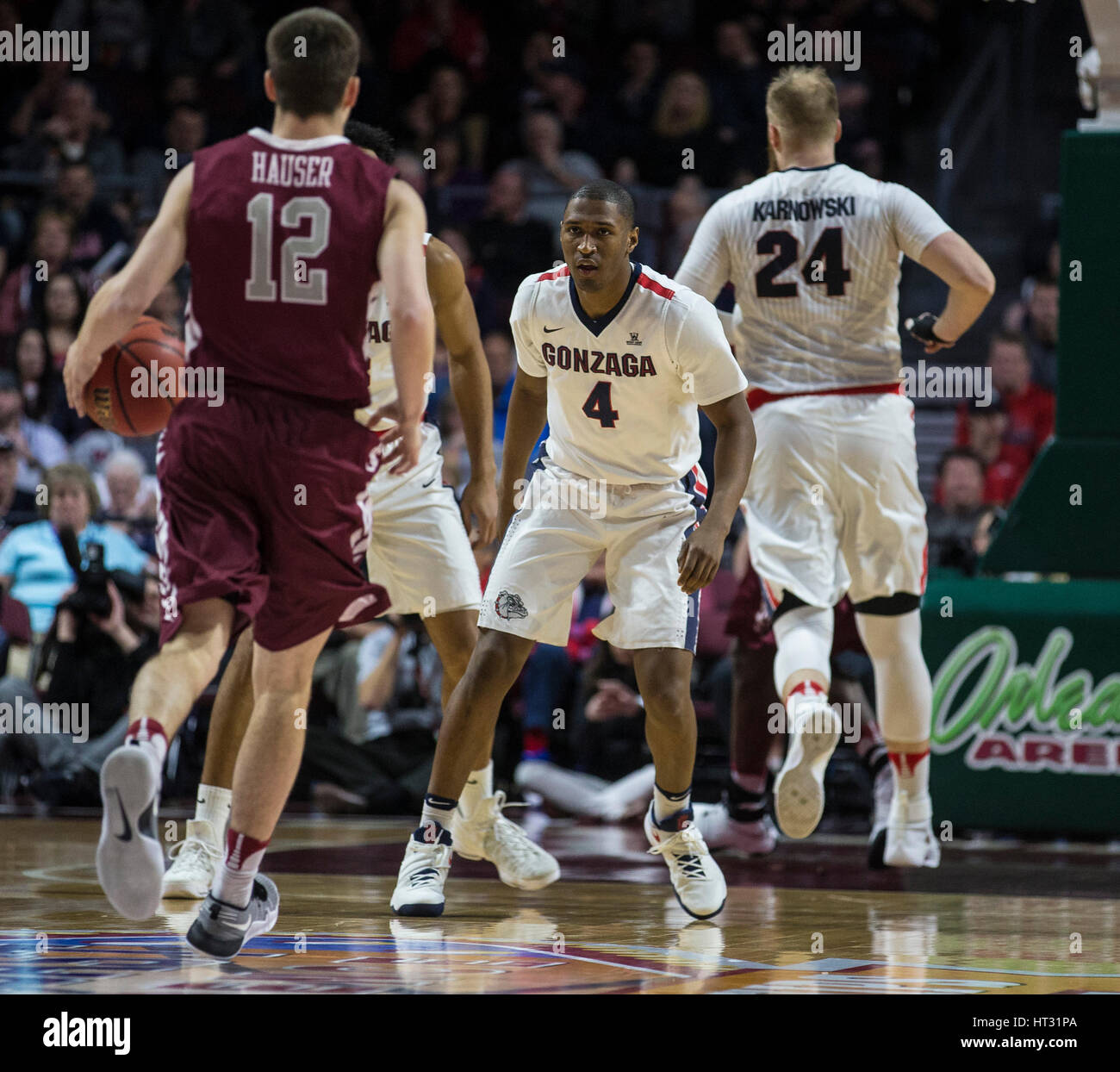 Las Vegas, NV, USA. 06th Mar, 2017. A.Gonzaga guard Jordan Mathews (4 ...
