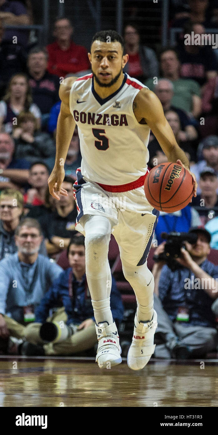 Las Vegas, NV, USA. 06th Mar, 2017. A.Gonzaga guard Nigel Williams-Goss ...