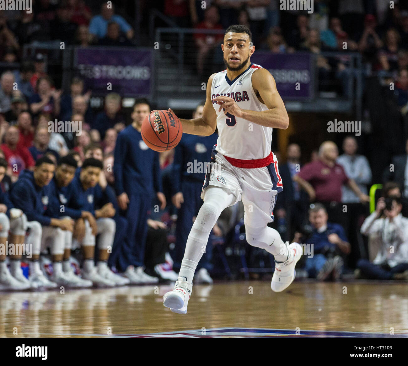 Las Vegas, NV, USA. 06th Mar, 2017. A.Gonzaga guard Nigel Williams-Goss ...