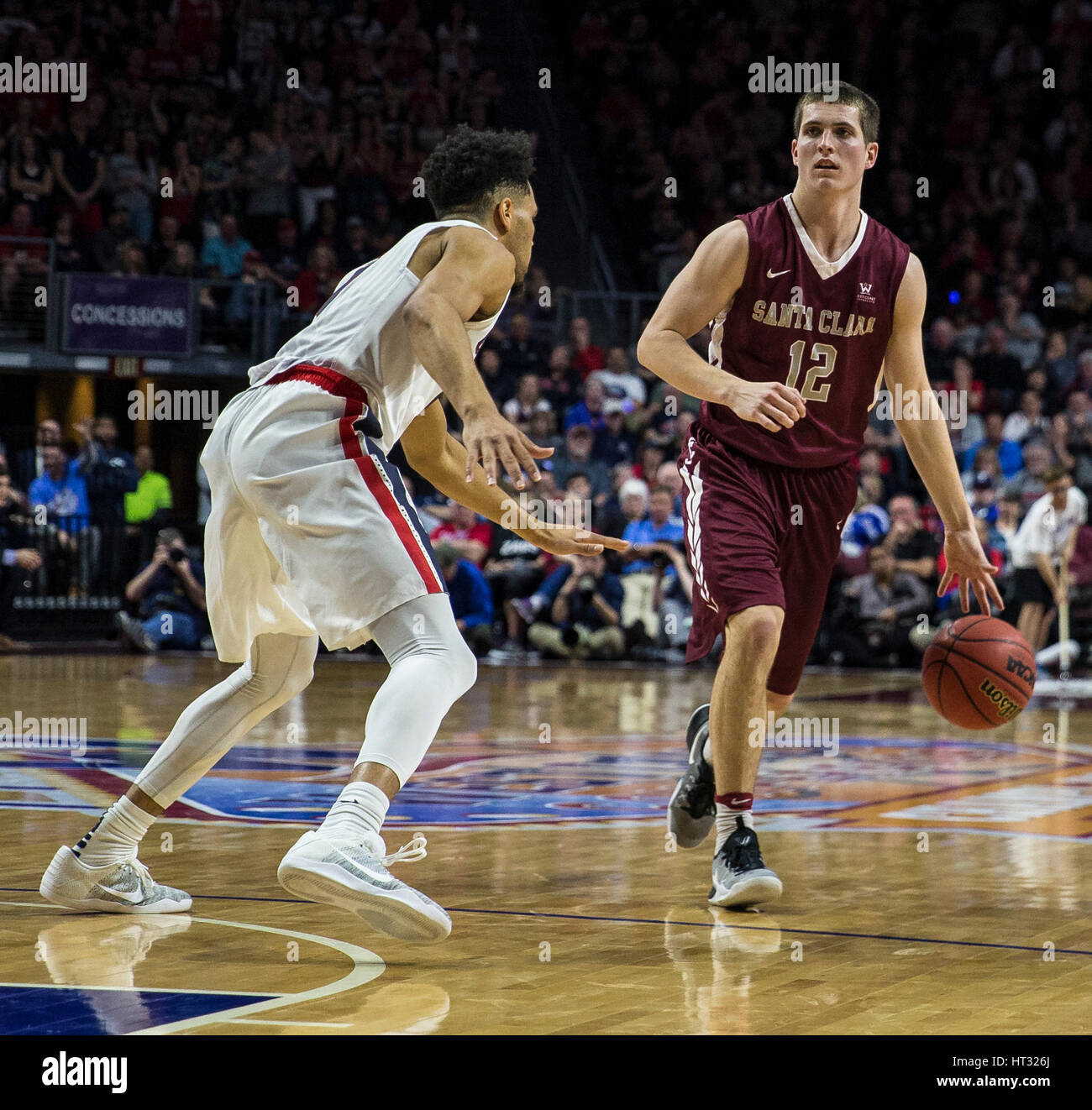 Las Vegas, NV, USA. 06th Mar, 2017. A. Santa Clara guard Matt Hauser ...