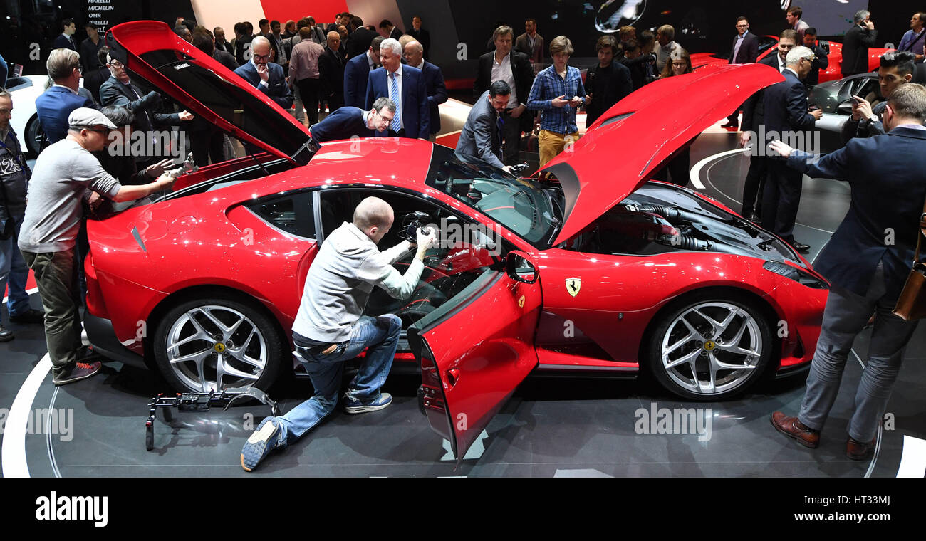Geneva, Switzerland. 7th March 2017. The Ferrari 812 Superfast is ...