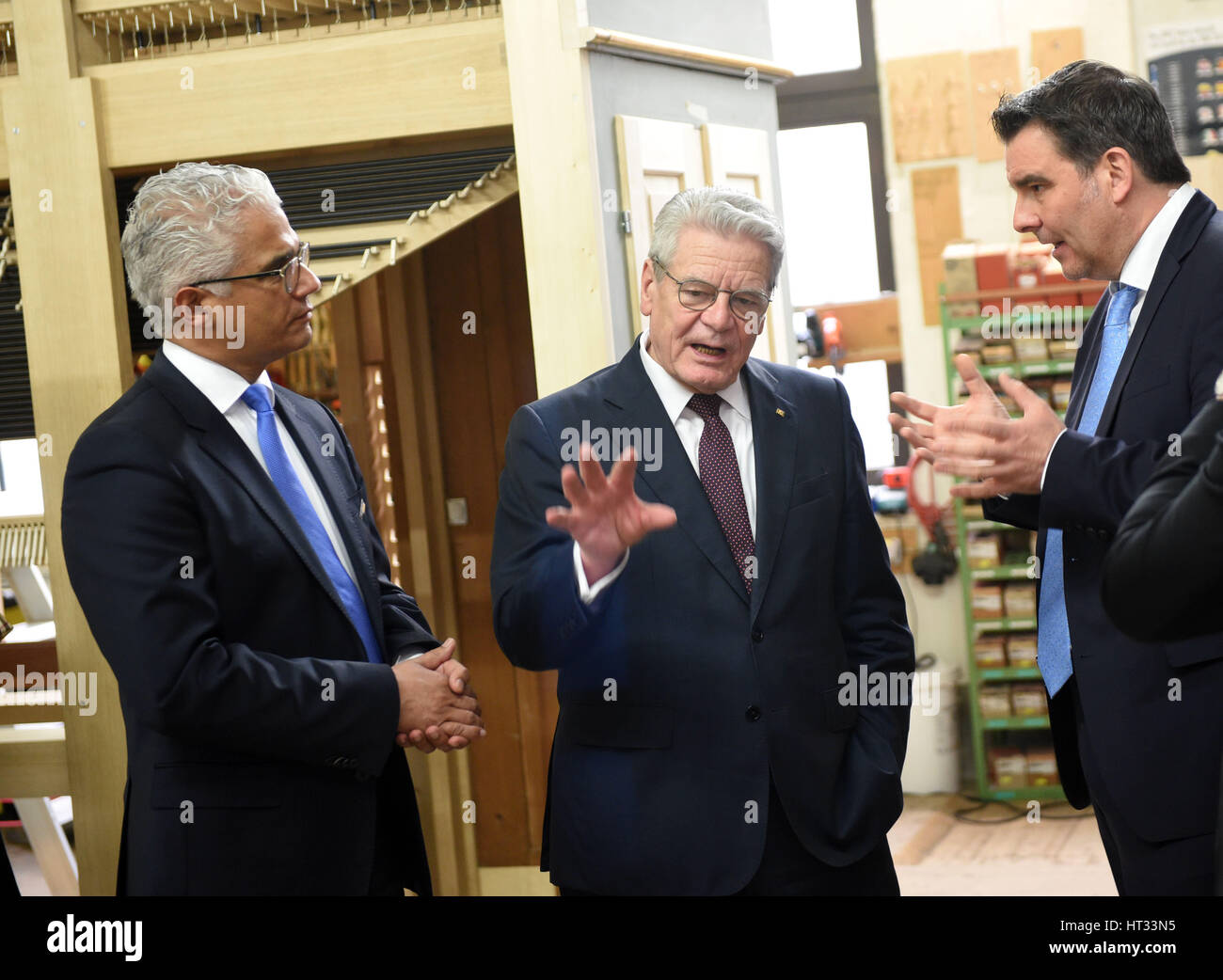 Bonn, Germany. 7th Mar, 2017. Organ manufacturer Philip Klais (r ...