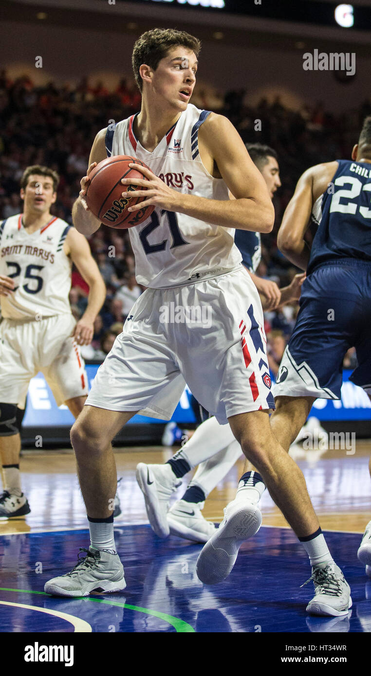 Las Vegas, NV, USA. 06th Mar, 2017. A.St. Mary's center Evan Fitzner ...