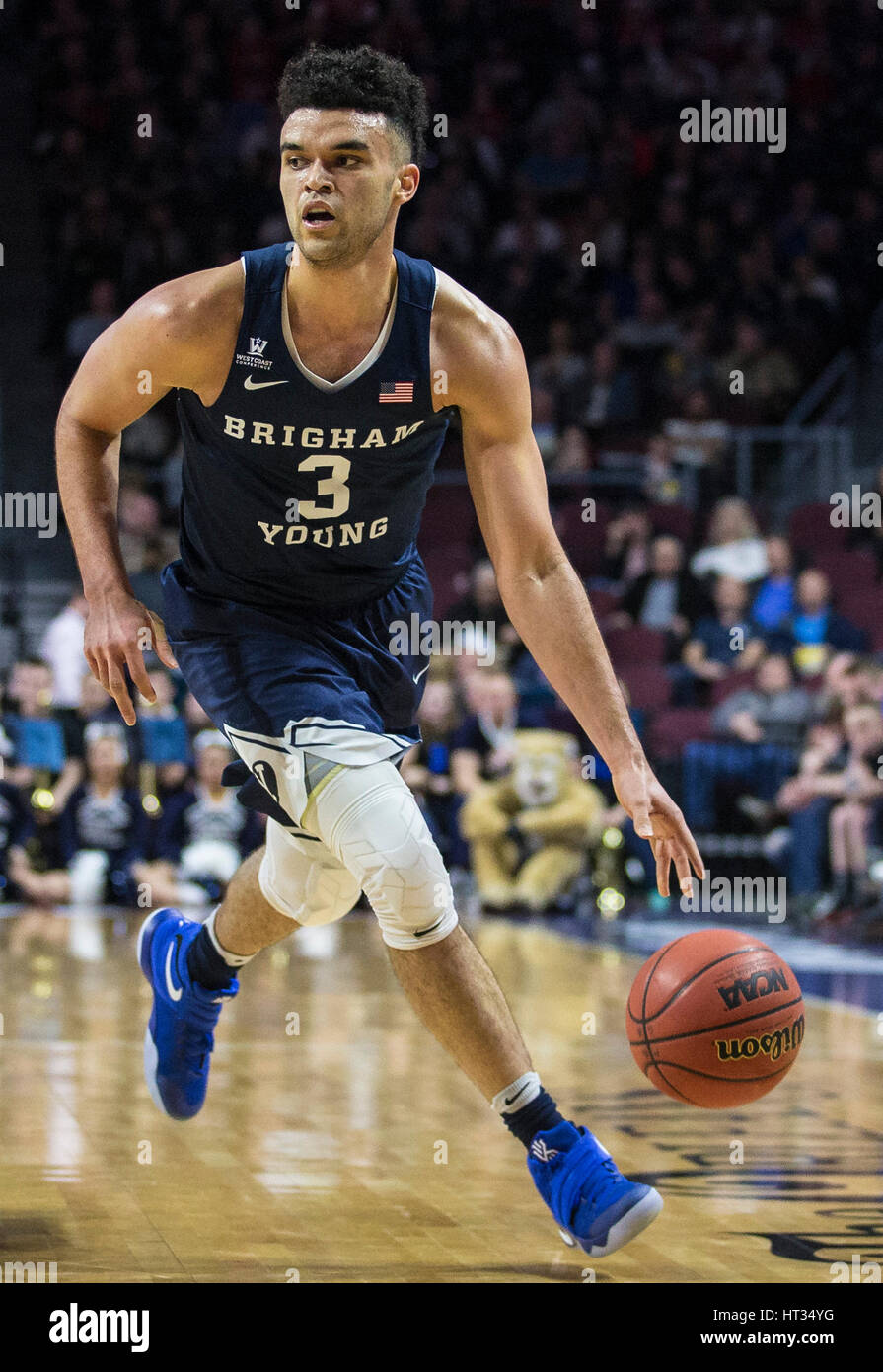Las Vegas, NV, USA. 06th Mar, 2017. A. BYU guard Elijah Bryant (3 ...