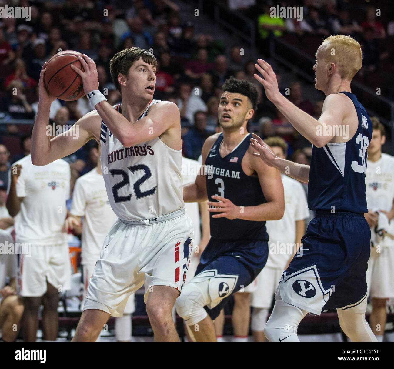 Las Vegas, NV, USA. 06th Mar, 2017. A.St. Mary's forward Dane Pineau ...