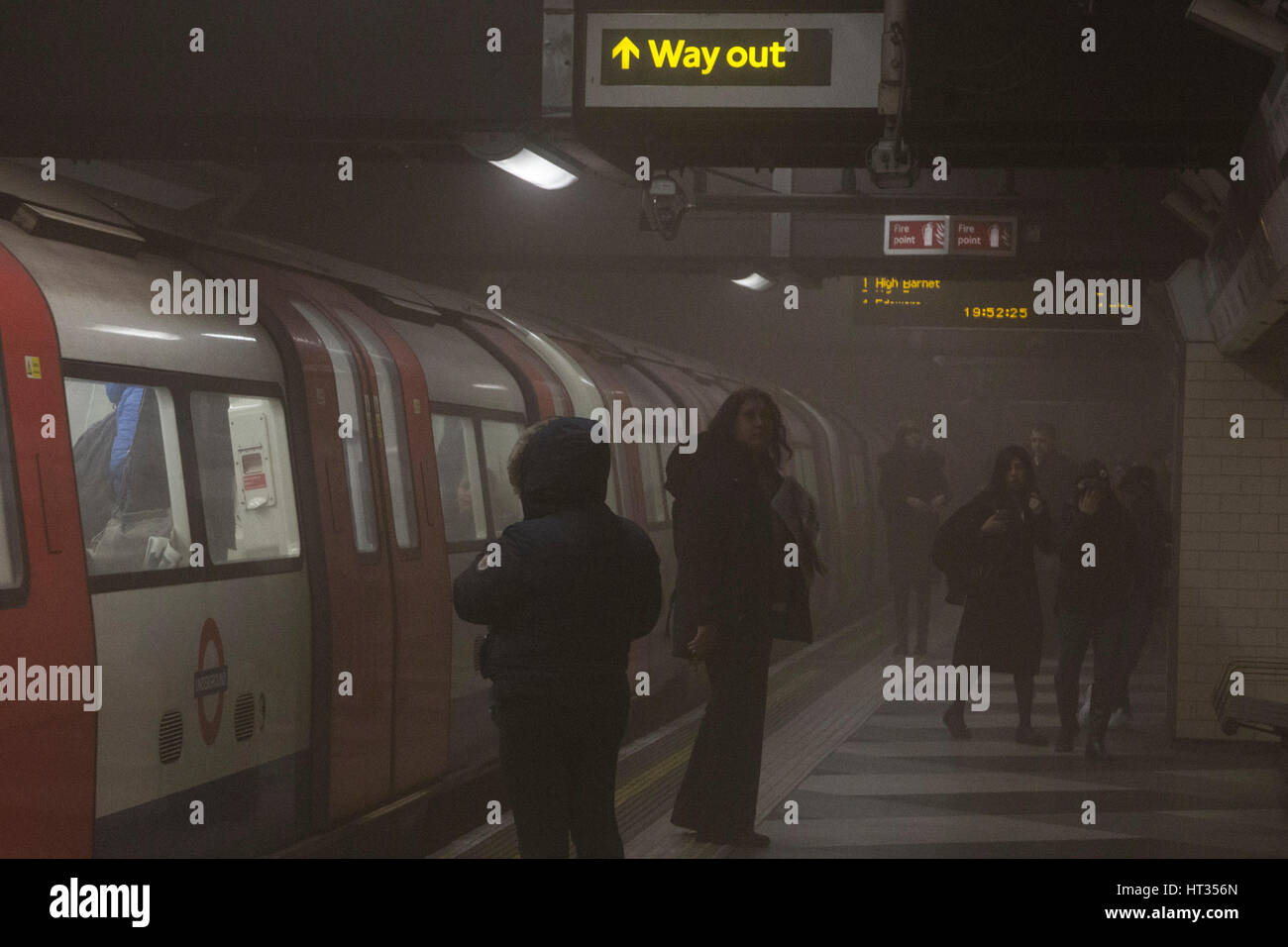 London, UK. 7th Mar, 2017. Scary moments for passengers on the ...