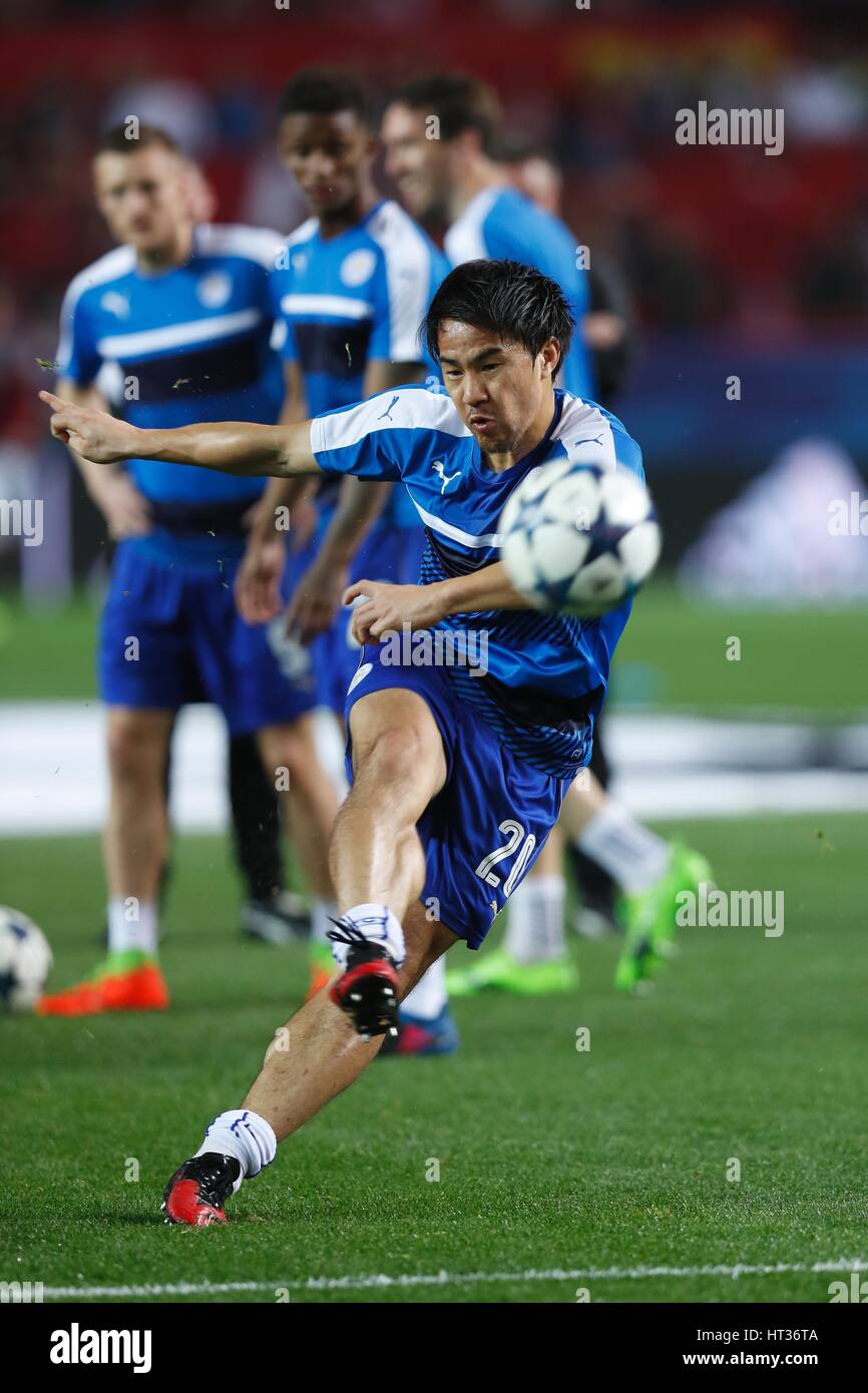Sevilla, Spain. 22nd Feb, 2017. Shinji Okazaki (Leicester) Football ...