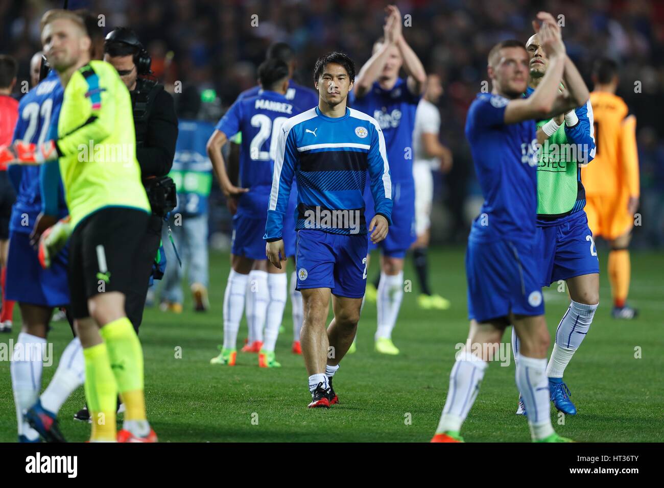 Sevilla, Spain. 22nd Feb, 2017. Shinji Okazaki (Leicester) Football ...