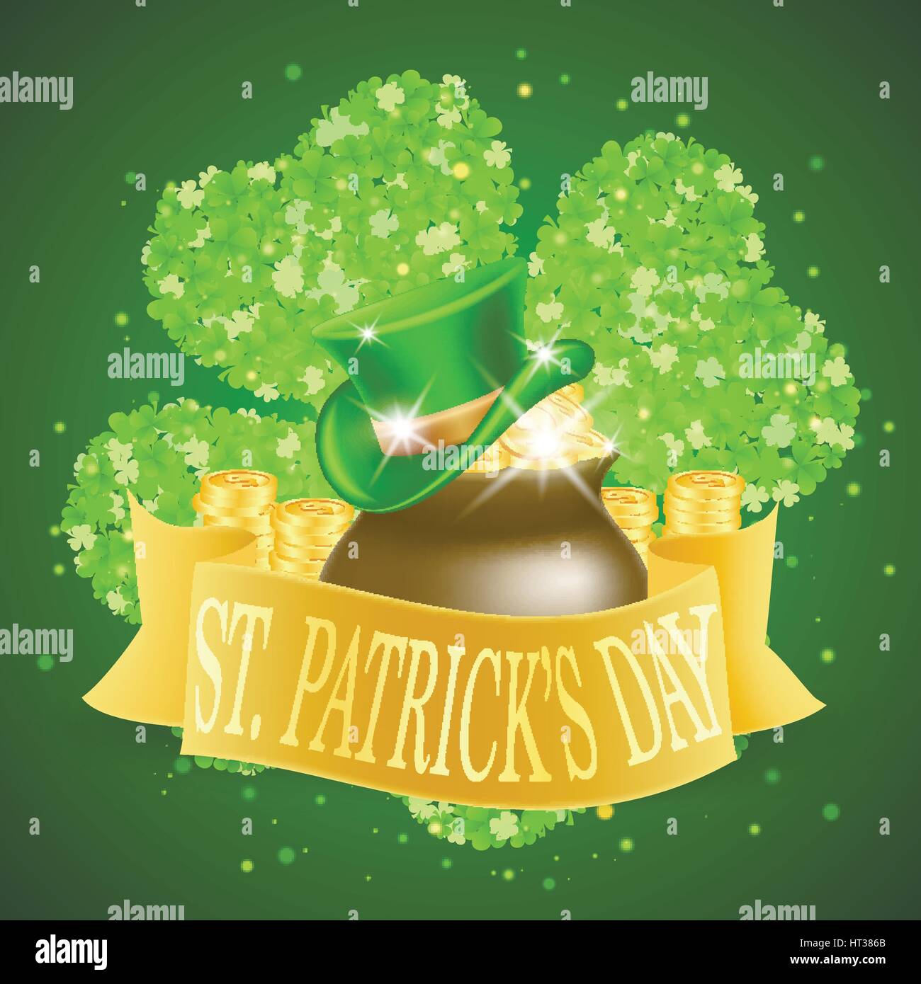 Saint patrick day coin shamrock hi-res stock photography and images - Alamy