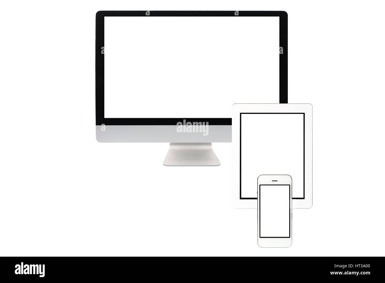 Computer screen isolated on a white background Stock Photo - Alamy