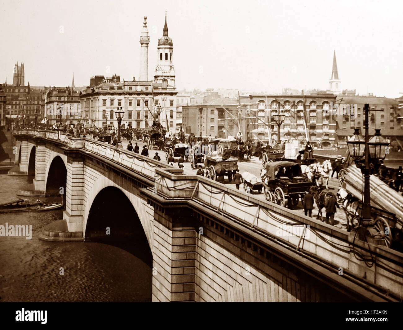 London Bridge, London - Victorian period Stock Photo - Alamy