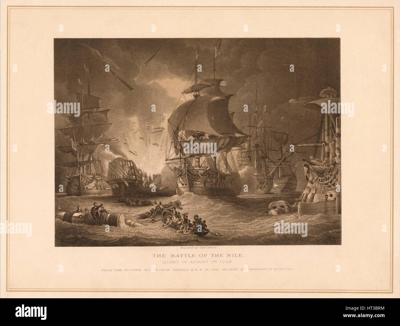'The Battle of the Nile', 1798 (1878). Artist: Charles Lawrie Stock ...