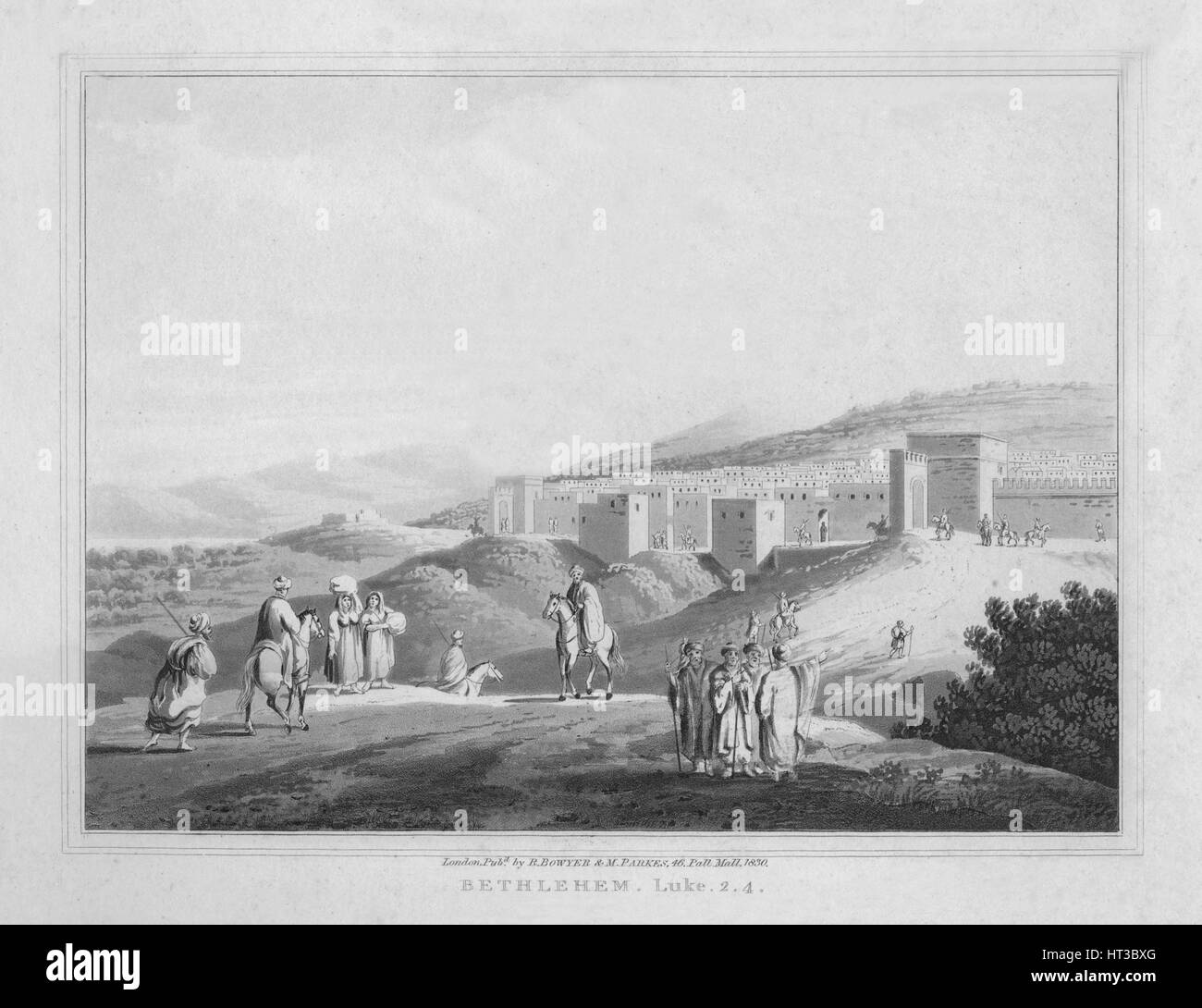 'Bethlehem. Luke, 2.4', 1830. Artist: J Clarke Stock Photo - Alamy