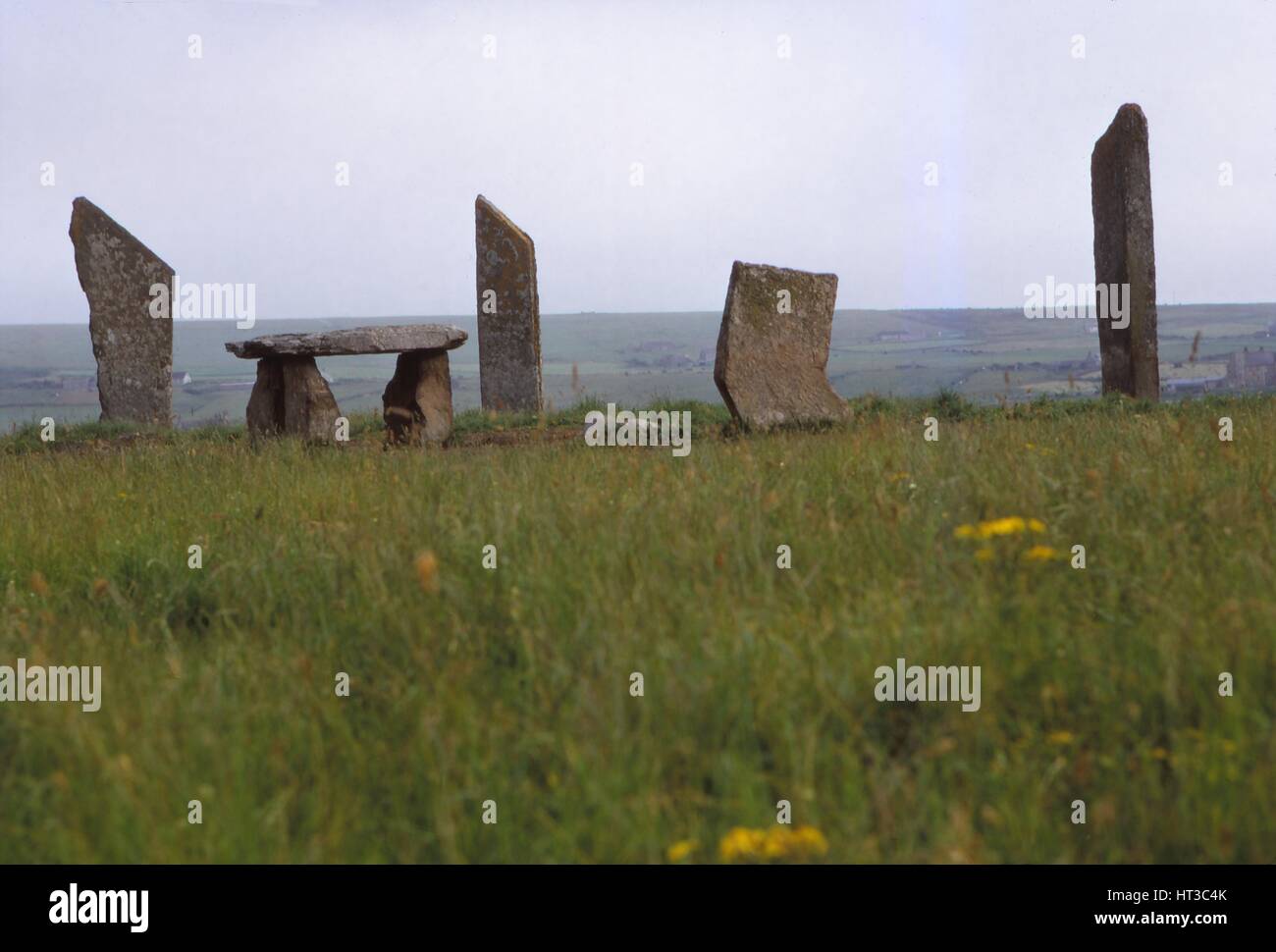 Megalithic Circle and Dolmen, c3rd millennium BC, Stenness, Orkney ...