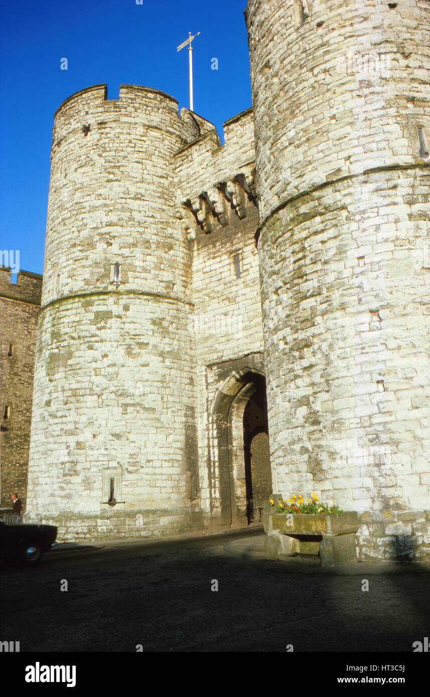 Medieval City Walls, Westgate Towers, Canterbury, Kent, 20th century ...