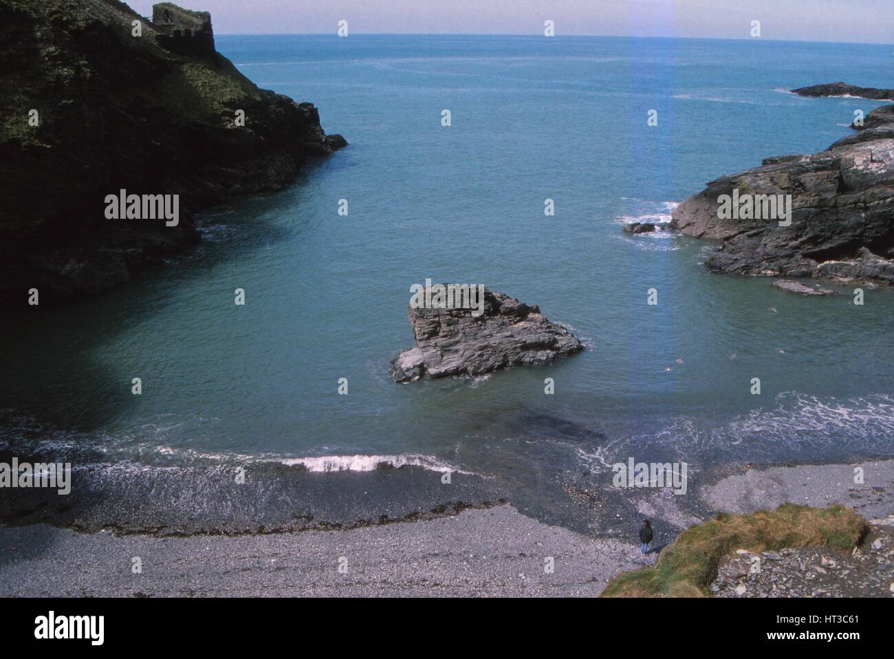 Tintagel Head and Castle, Cornwall, UK, 20th century. Artist: CM Dixon ...