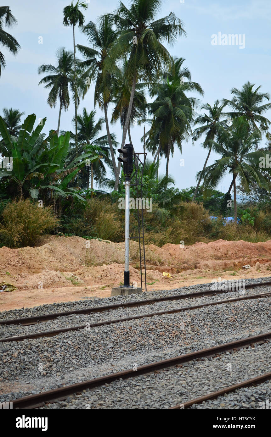 Railway tracks with signalling equipment Stock Photo - Alamy