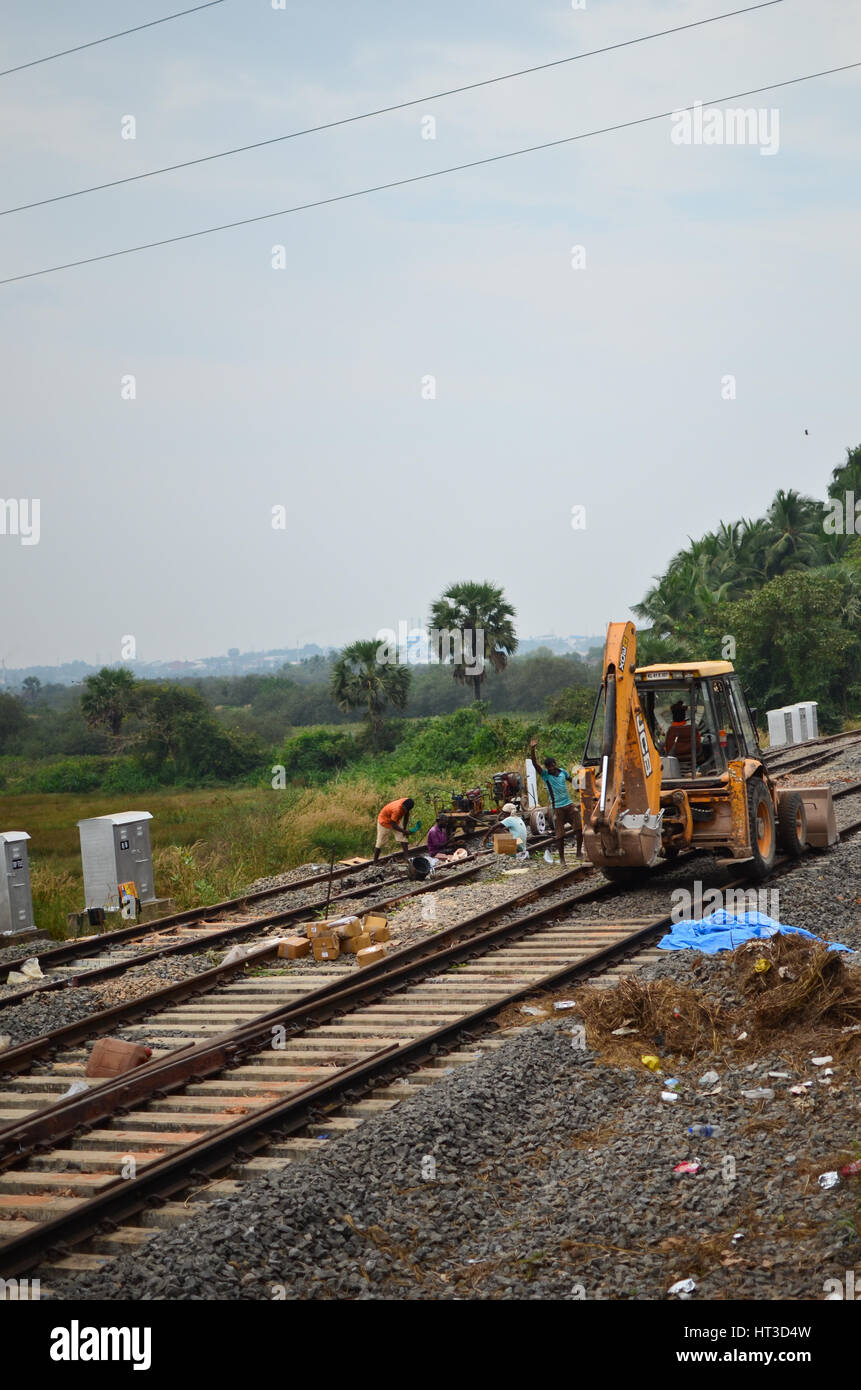 Railway track maintenance Stock Photo - Alamy