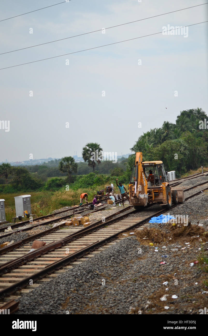 Railway track maintenance Stock Photo - Alamy