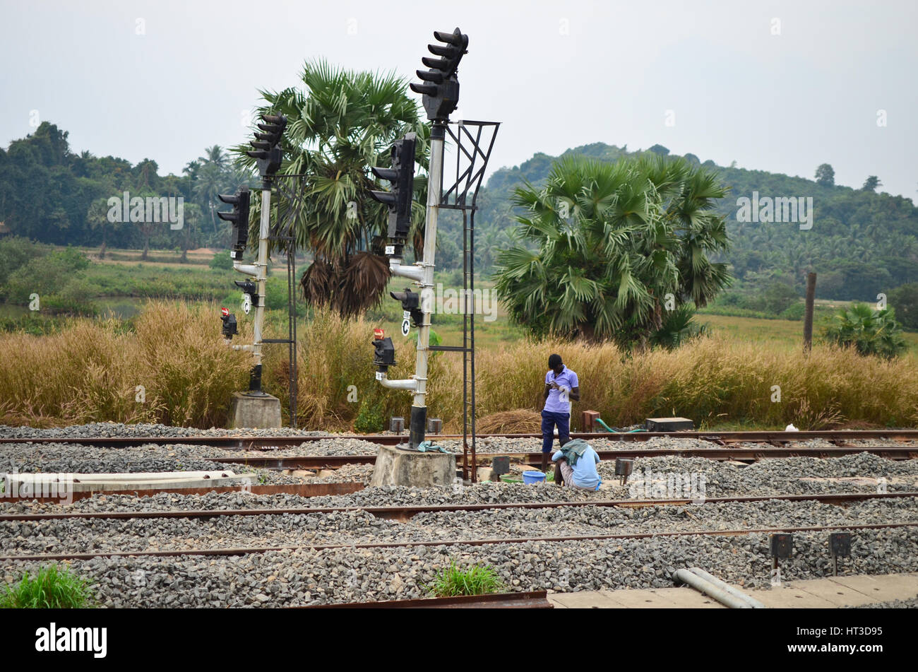 Railway signal maintenance Stock Photo - Alamy
