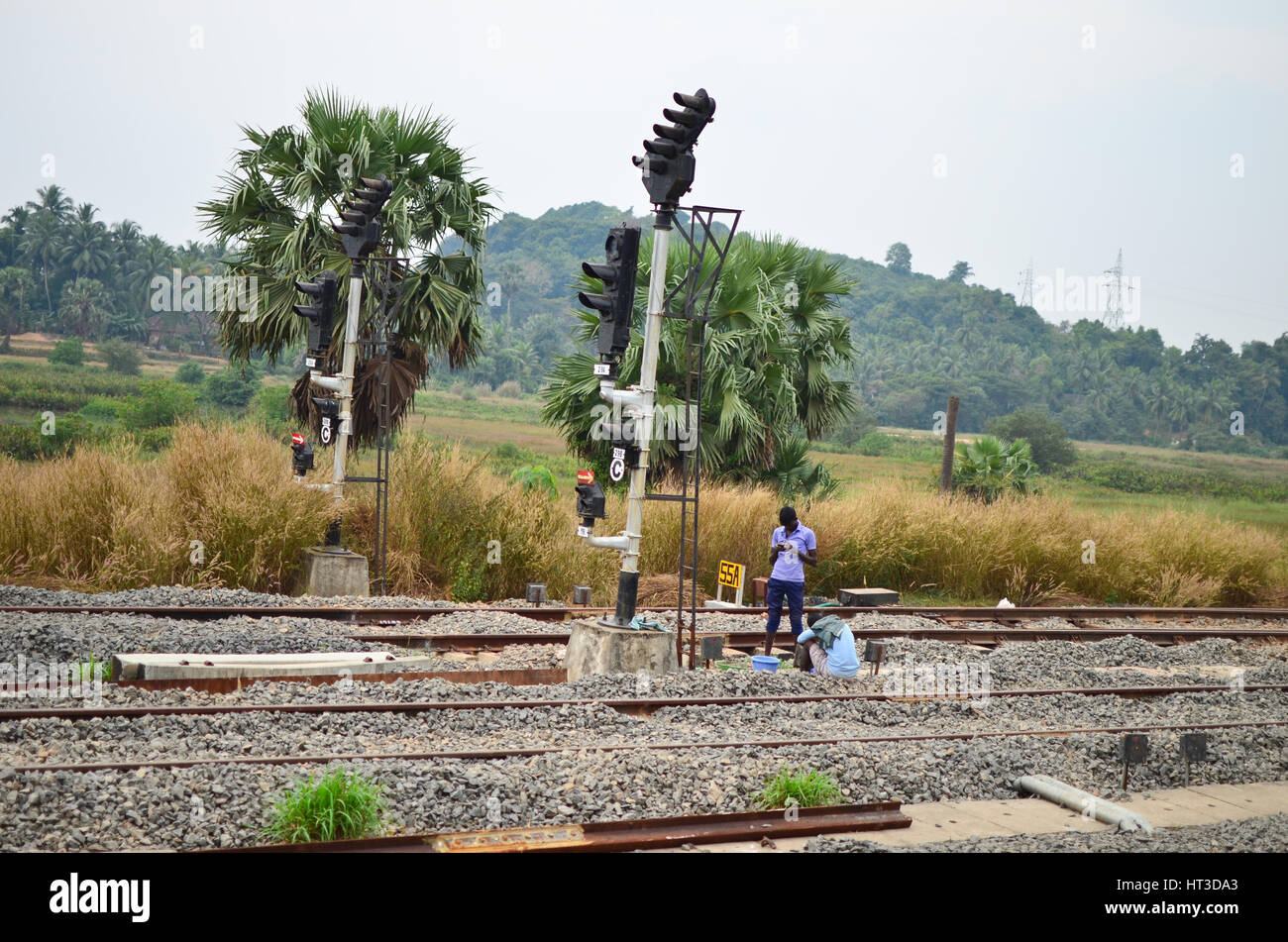 Railway signal maintenance Stock Photo - Alamy
