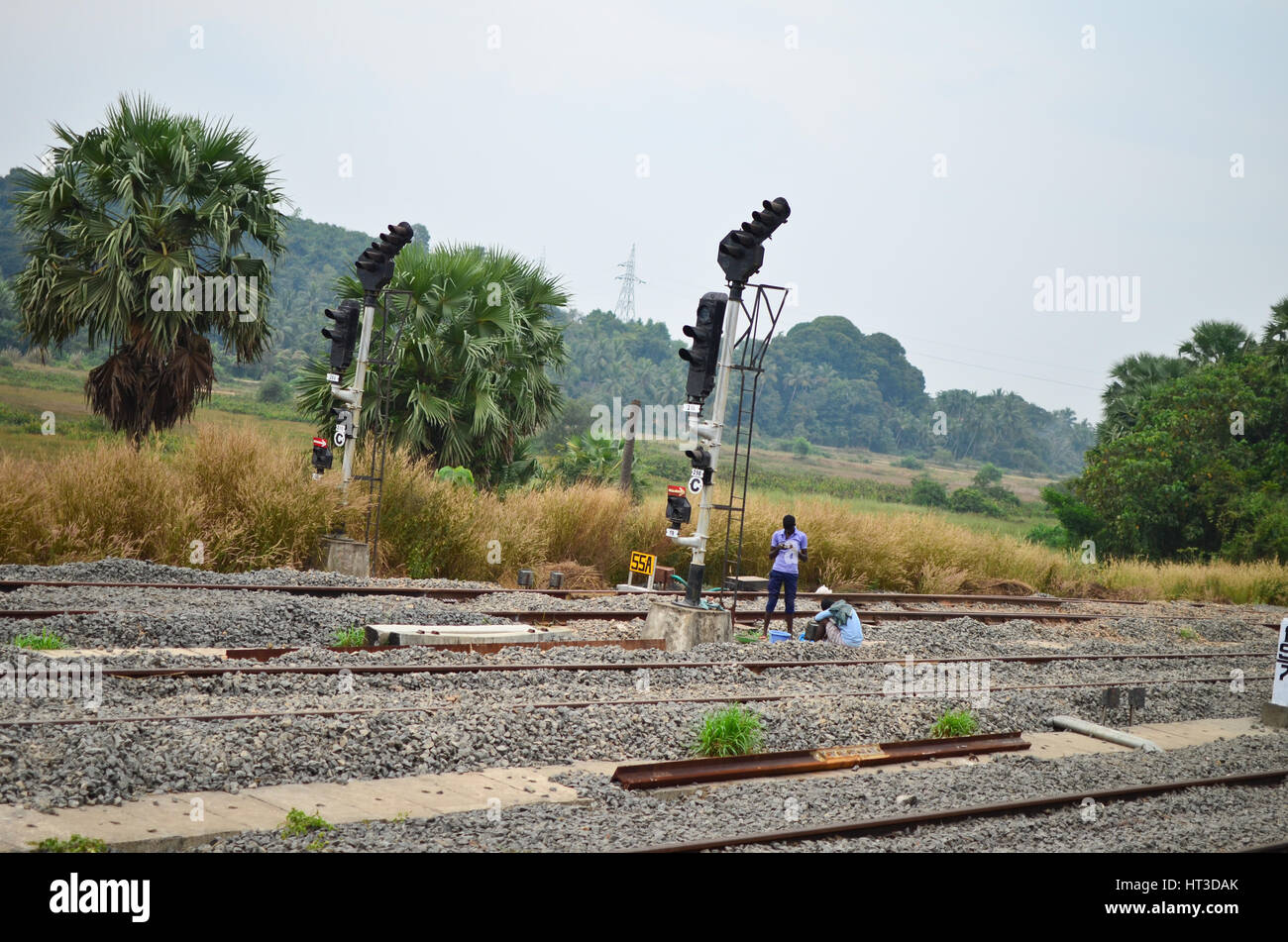 Railway signal maintenance Stock Photo - Alamy
