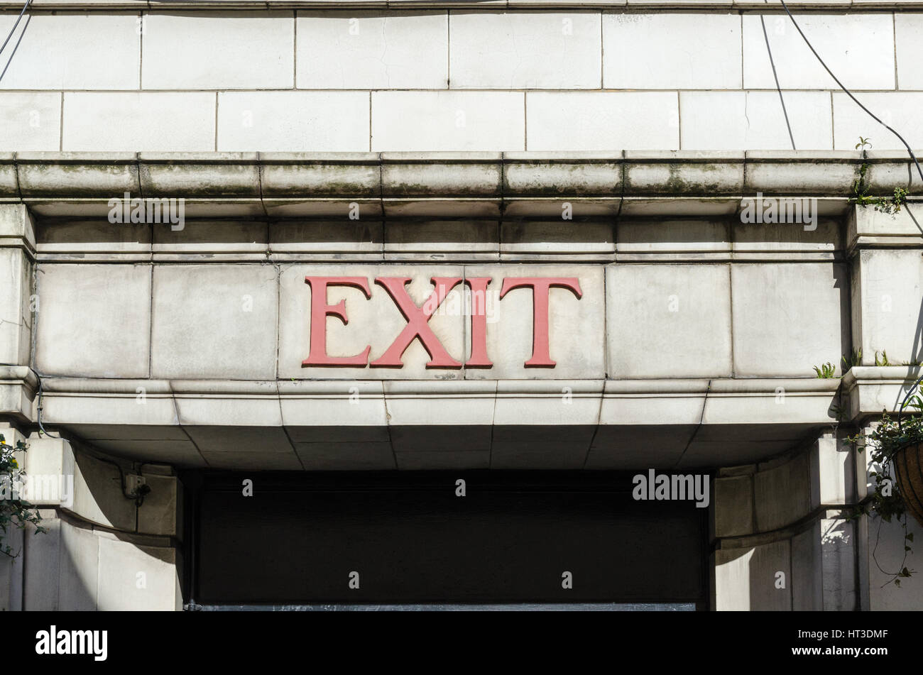 Old fashioned exit sign Stock Photo - Alamy