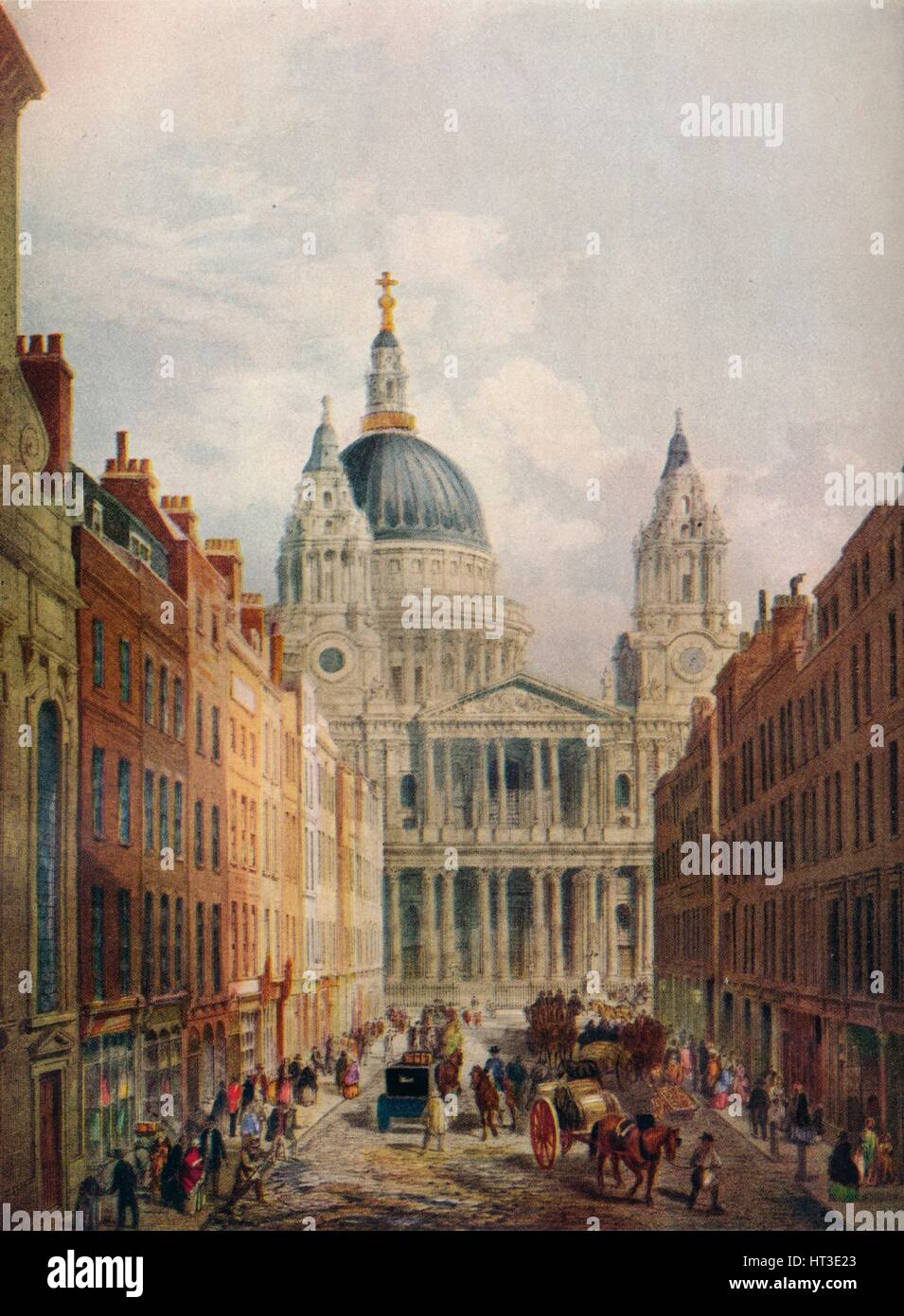 'St Paul's Cathedral, Looking Up Ludgate Hill', London, 1925. Artist ...