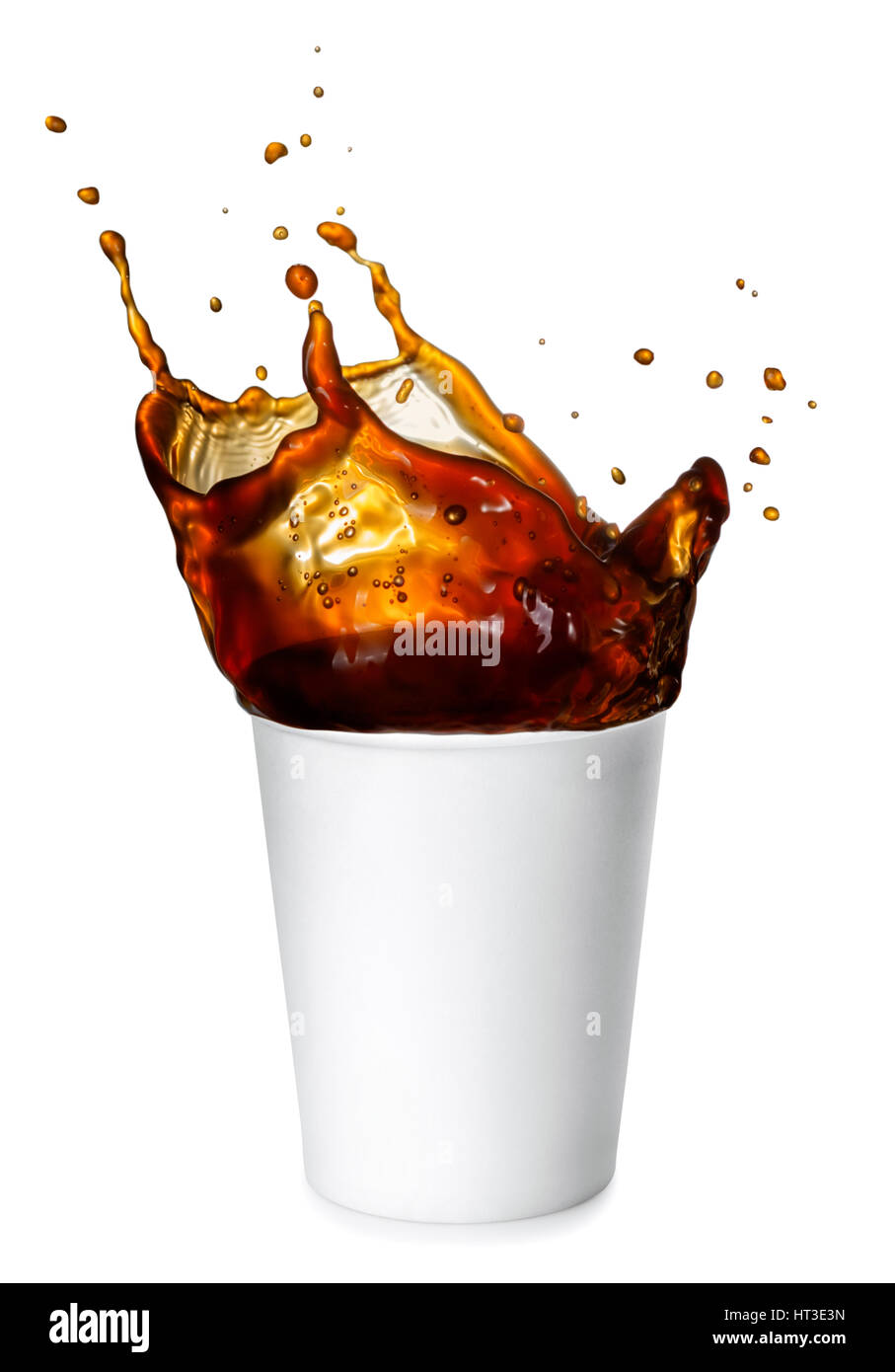 coffee splash in paper cup Stock Photo - Alamy
