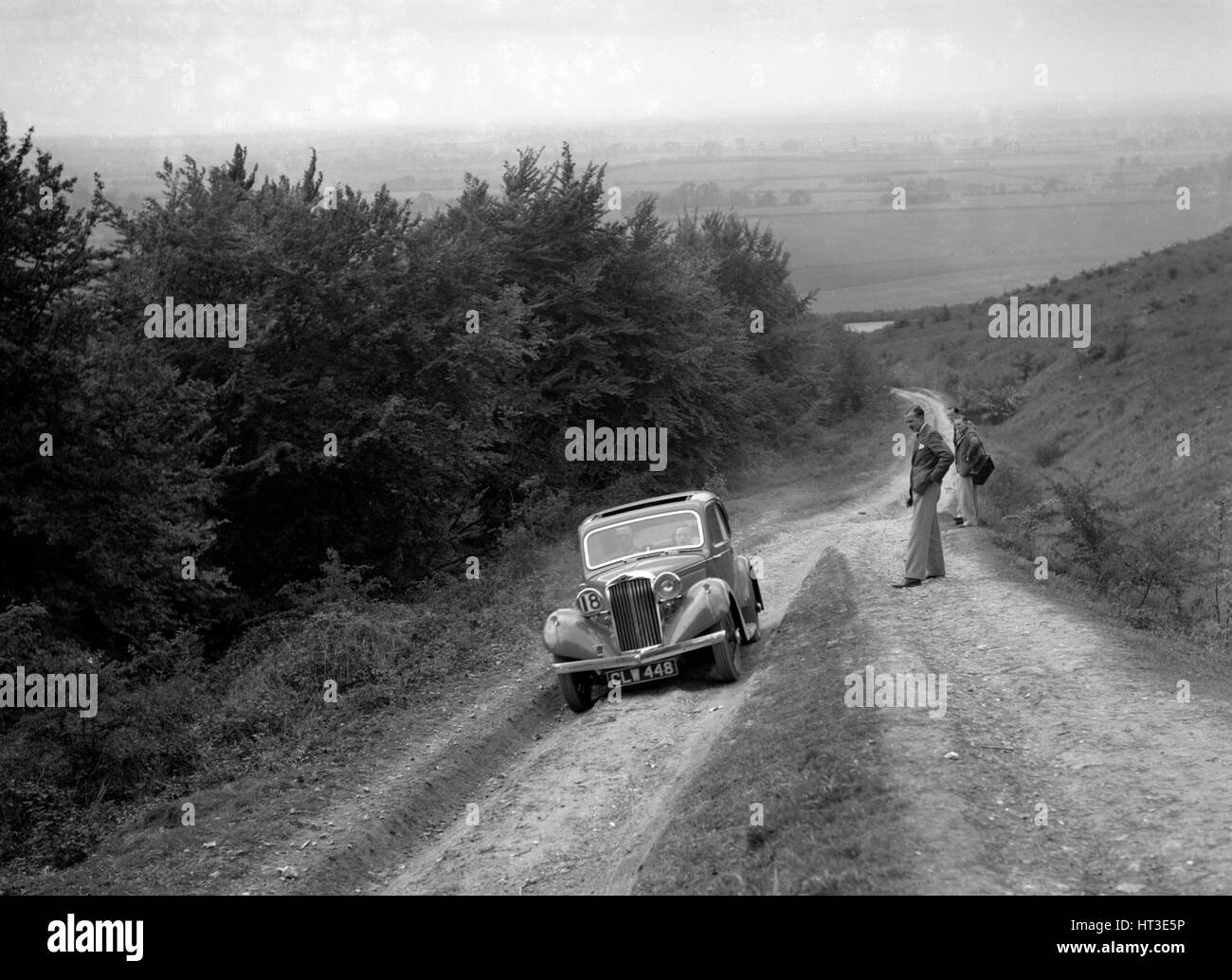 1936 Talbot 10 1185 cc competing in a Talbot CC trial. Artist: Bill ...