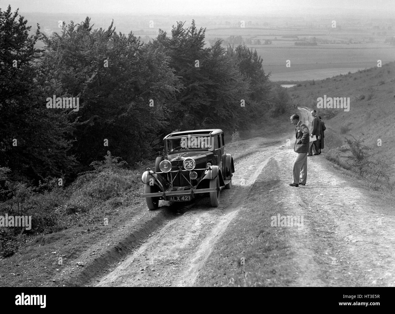 1933 Talbot 75 2276 cc competing in a Talbot CC trial. Artist: Bill ...