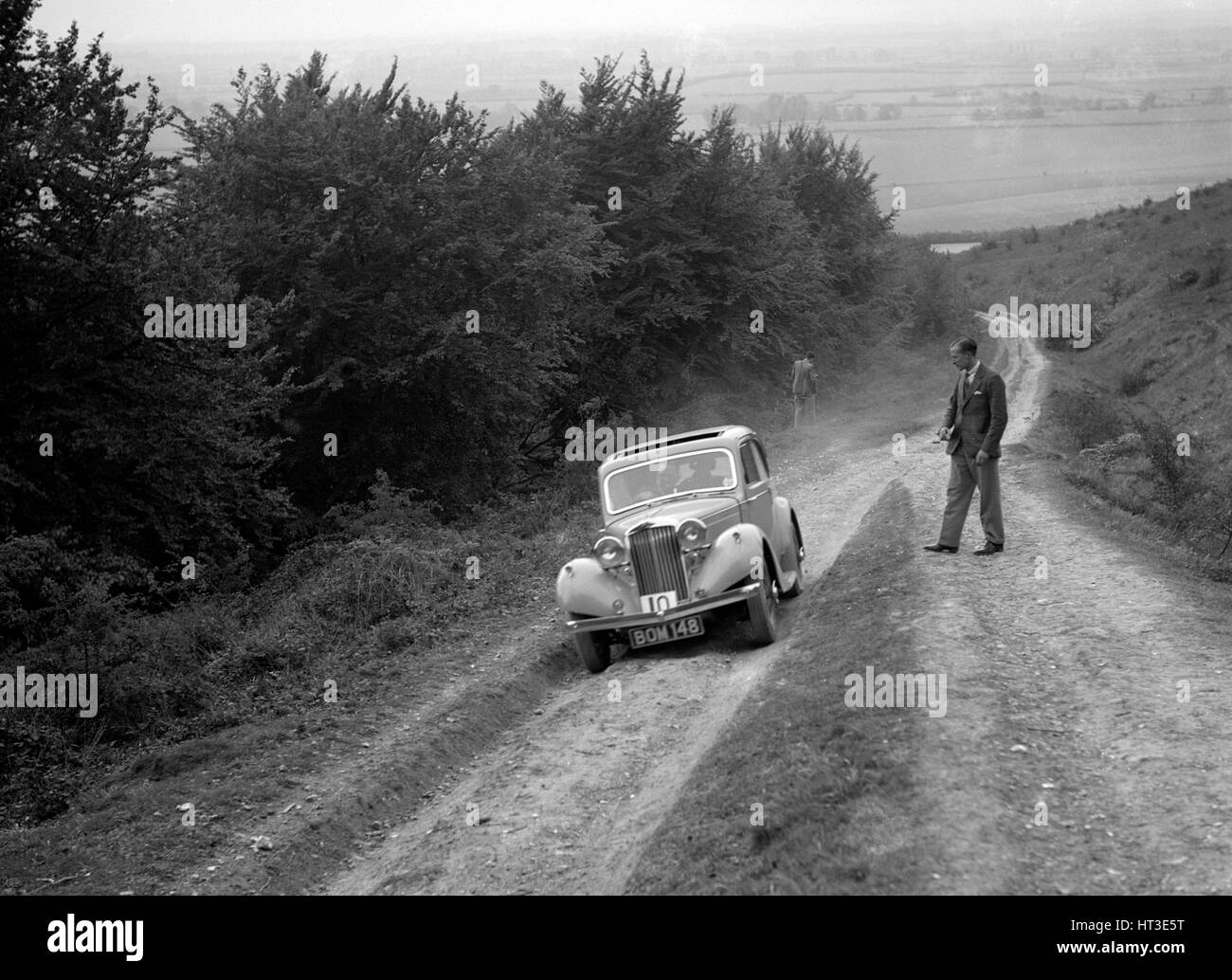 1936 Talbot 10 1185 cc competing in a Talbot CC trial. Artist: Bill ...