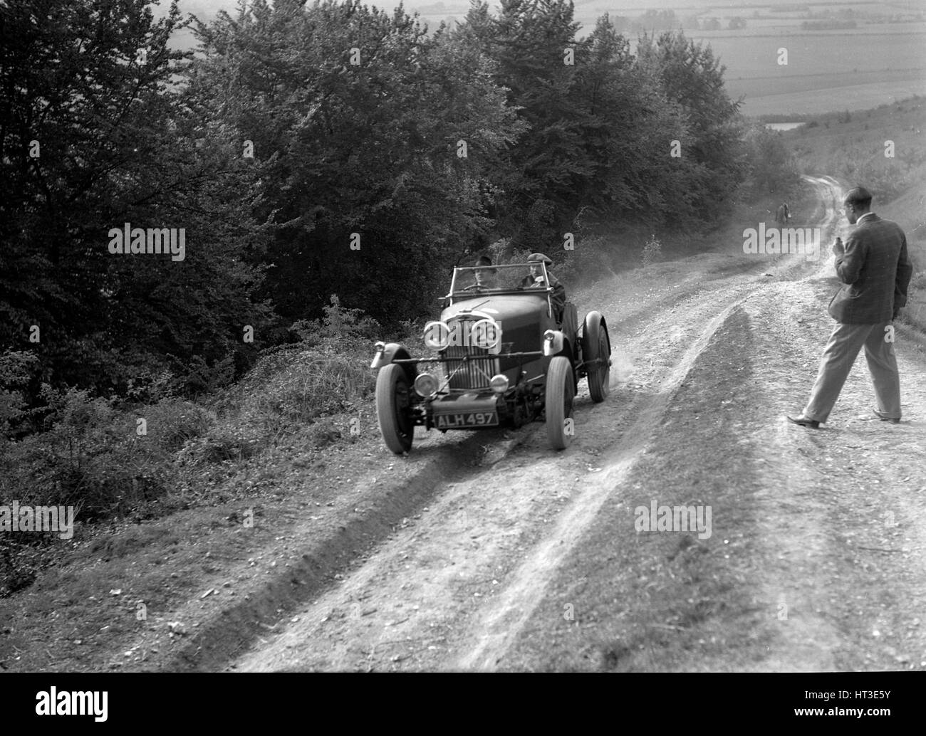 1933 Talbot 75 2276 cc competing in a Talbot CC trial. Artist: Bill ...
