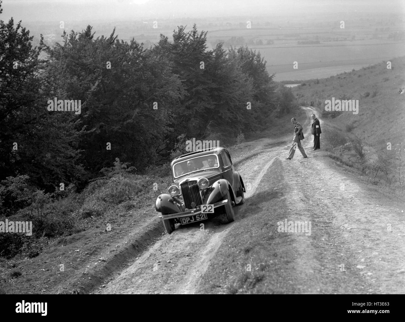 1936 Talbot 10 1185 cc competing in a Talbot CC trial. Artist: Bill ...
