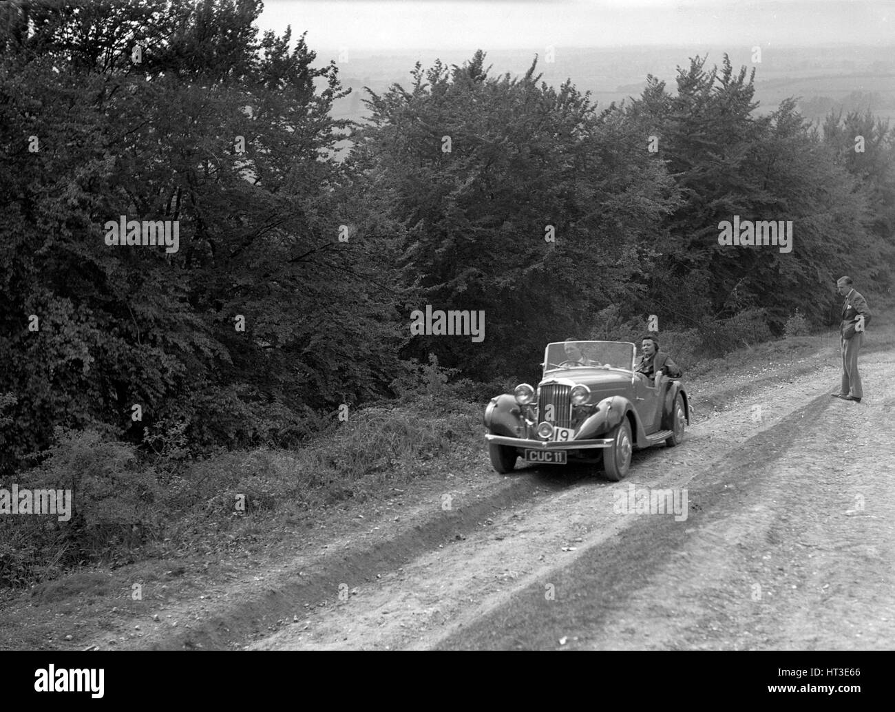 1936 Talbot 10 1185 cc competing in a Talbot CC trial. Artist: Bill ...