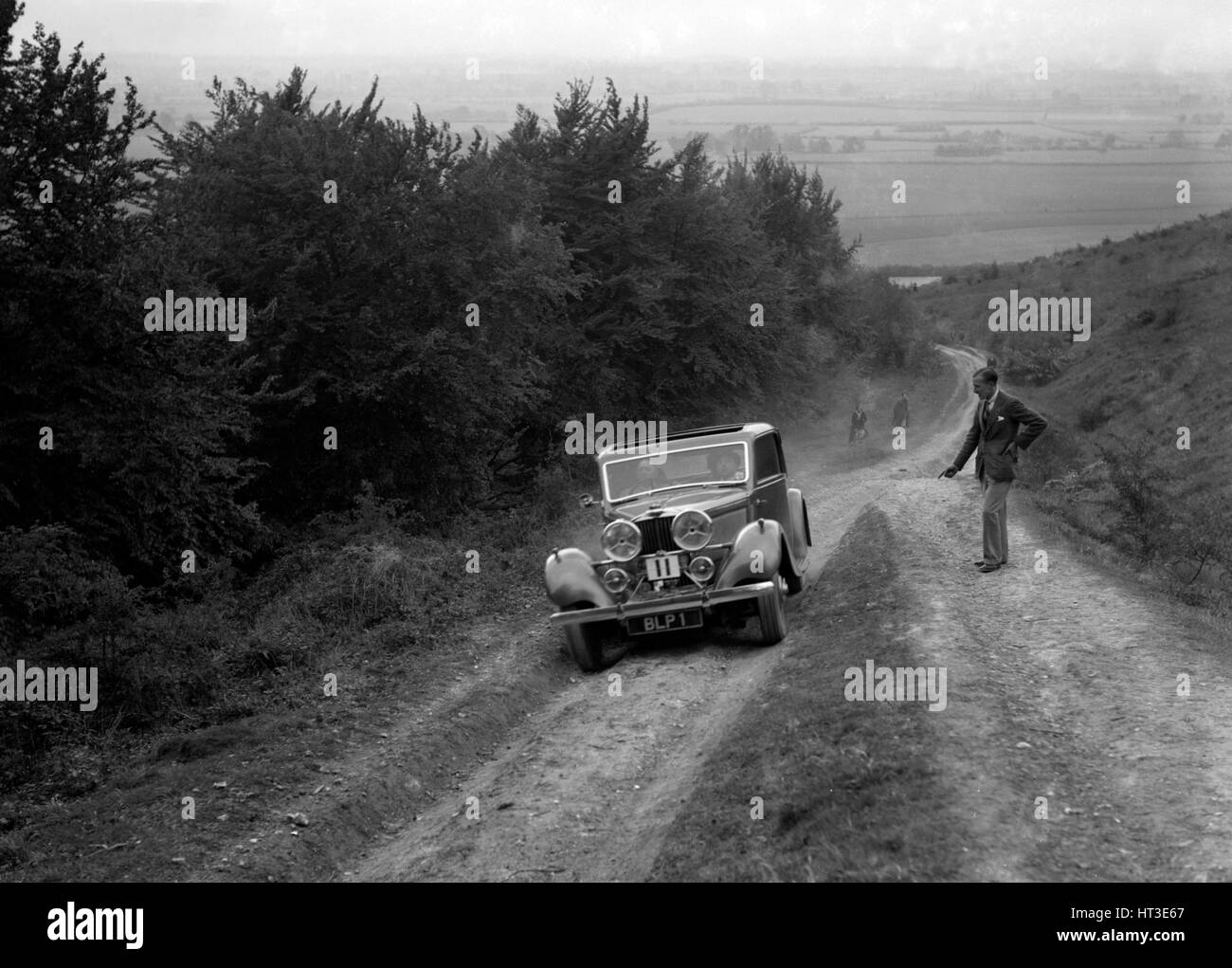 1934 Talbot 110 3377 cc competing in a Talbot CC trial. Artist: Bill ...