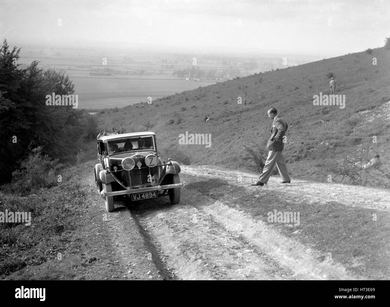 1933 Talbot 75 2276 cc competing in a Talbot CC trial. Artist: Bill ...