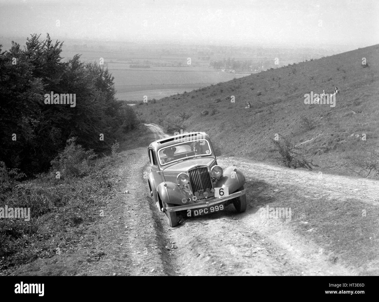 1935 Talbot 10 1185 cc competing in a Talbot CC trial. Artist: Bill ...