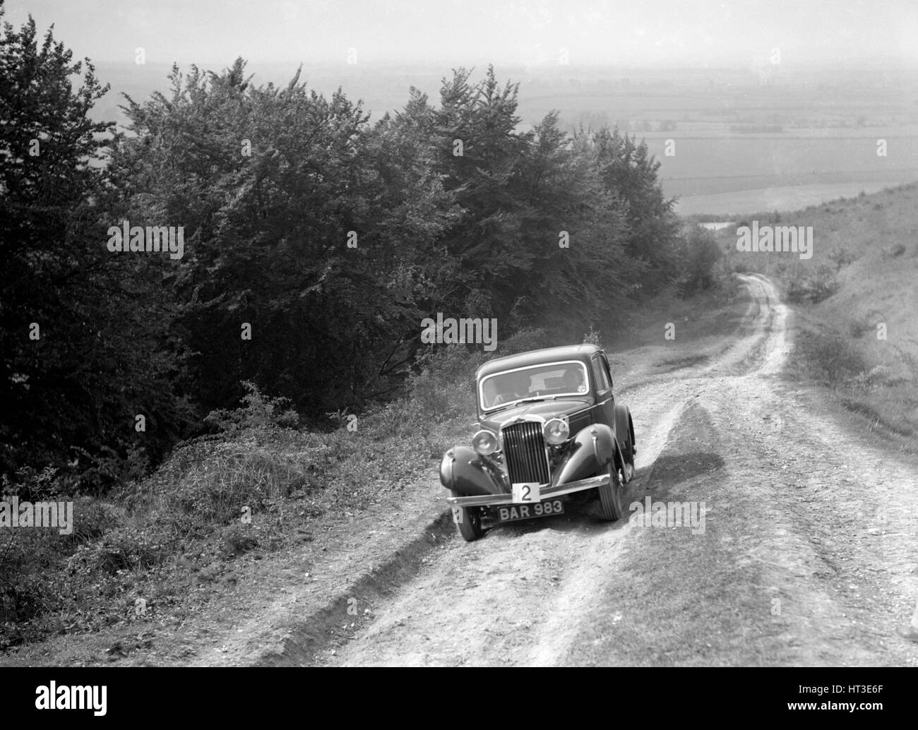 1936 Talbot 10 1185 cc competing in a Talbot CC trial. Artist: Bill ...