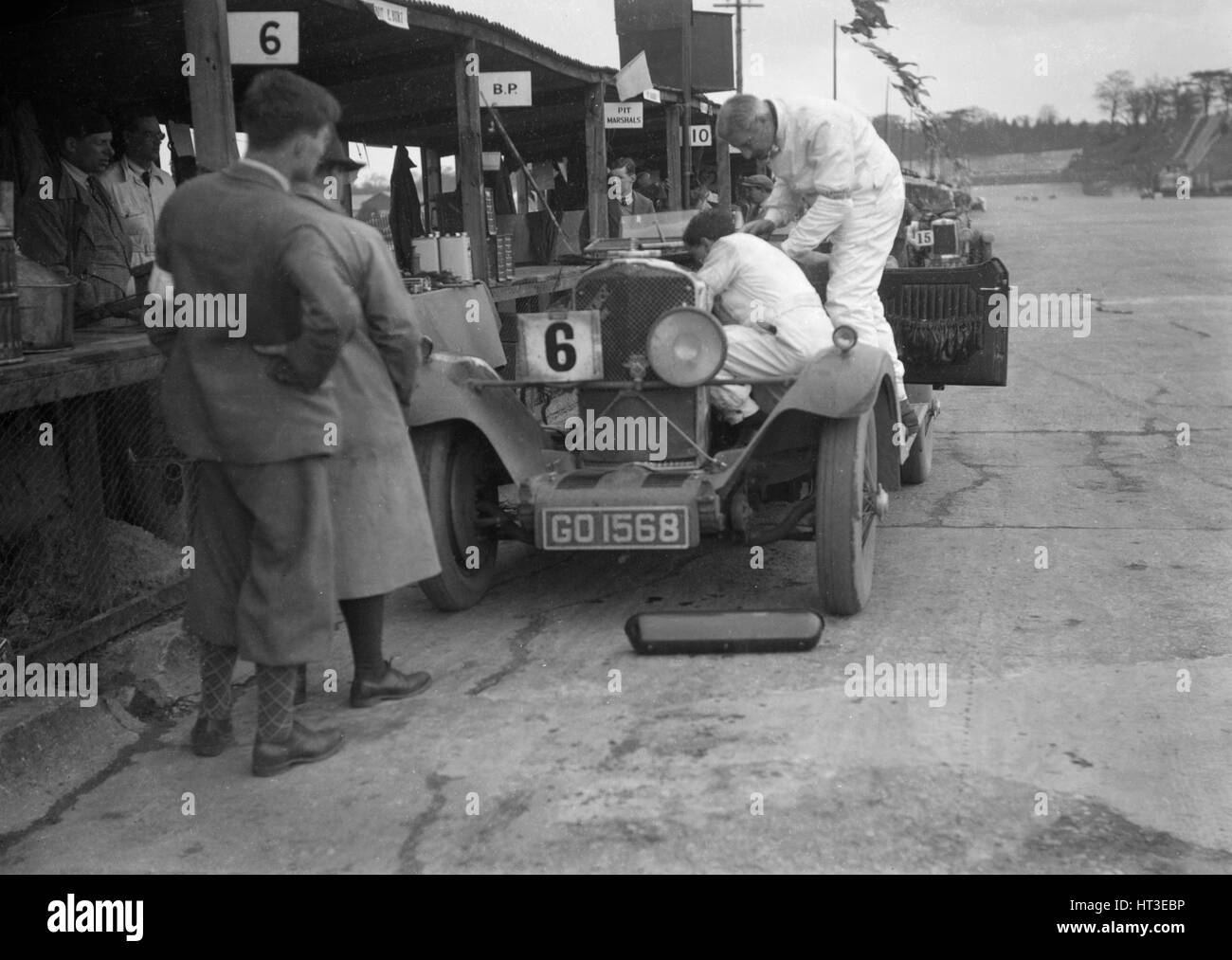 Talbot 90 of E and SJ Burt in the pits at the JCC Double Twelve race ...