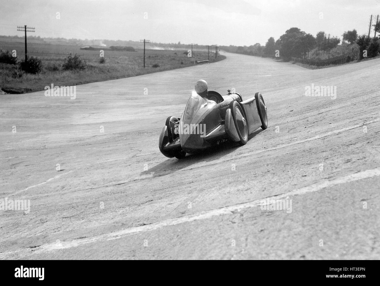 Leon Cushman's Austin 7 racer making a speed record attempt, Brooklands ...