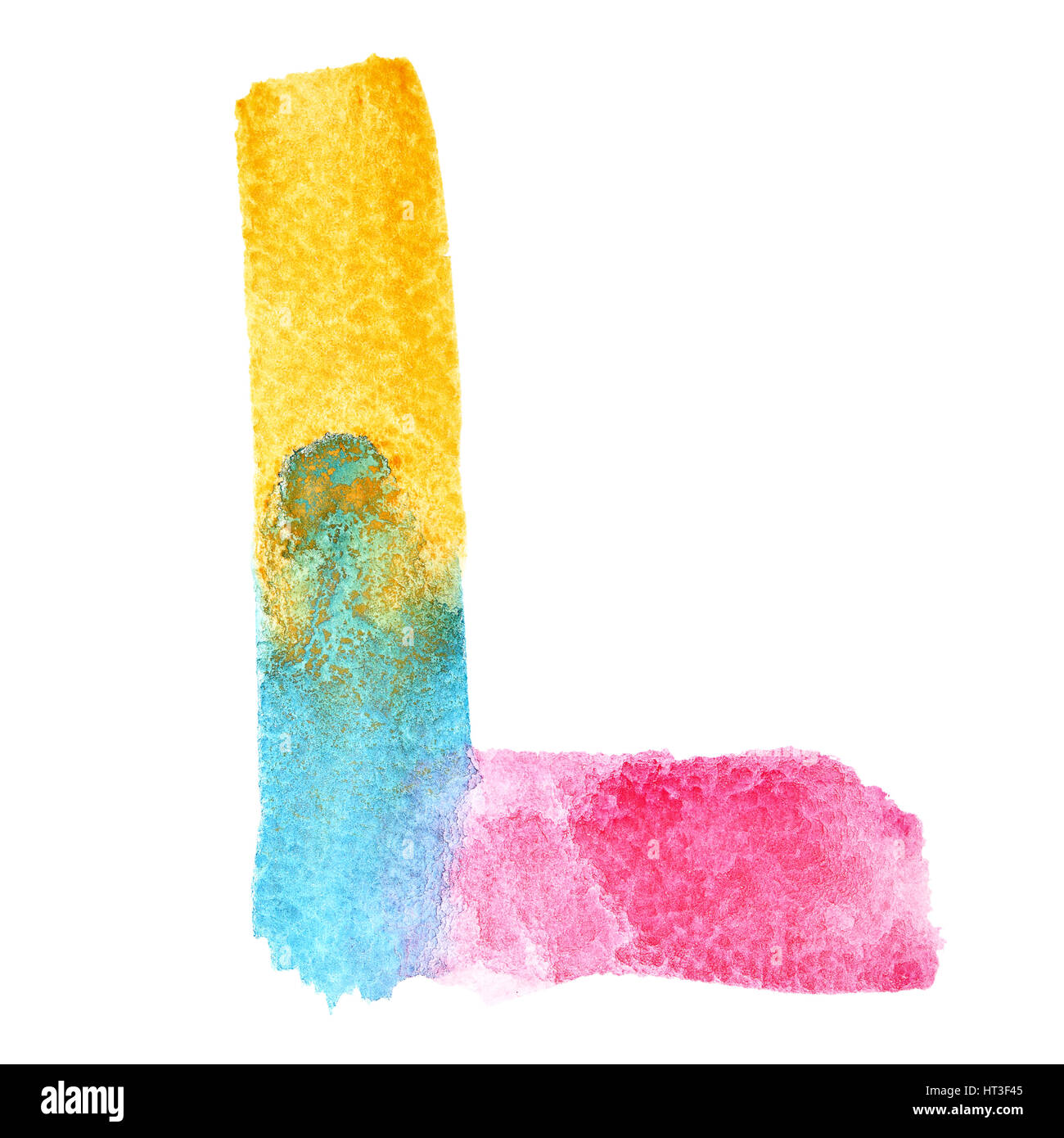 Letter L - colorful watercolor abc Stock Photo - Alamy