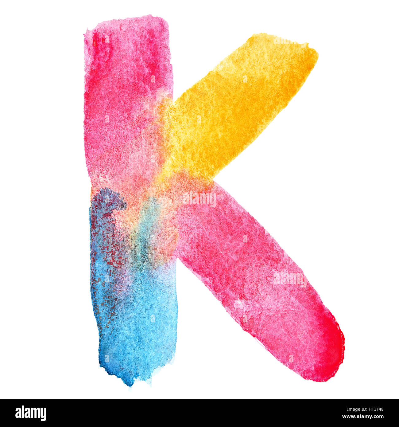 Letter K - colorful watercolor abc Stock Photo - Alamy